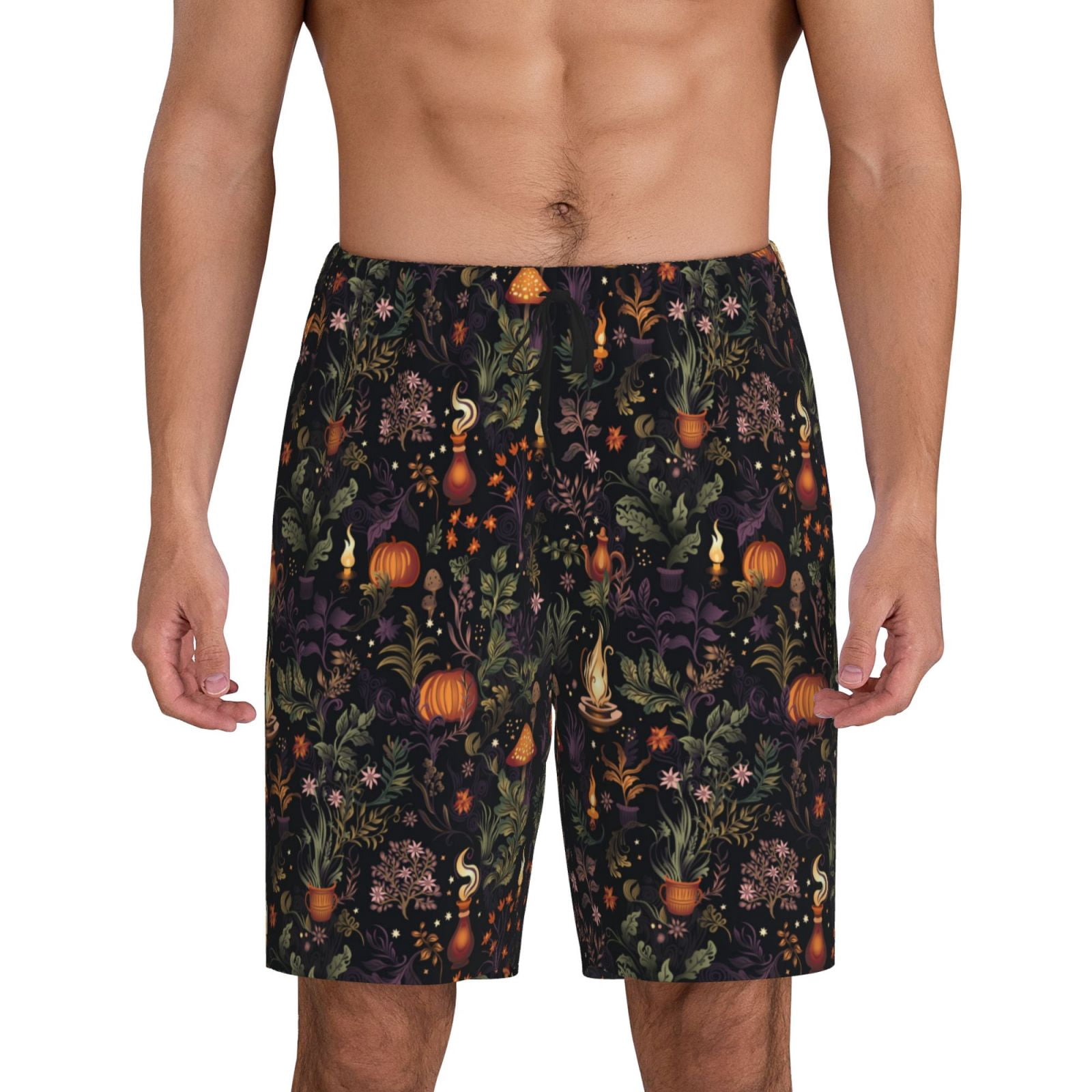 Coaee Pumpkin Plant Garden for Men's Pajama Pants, Sleep Pajama Boxer ...