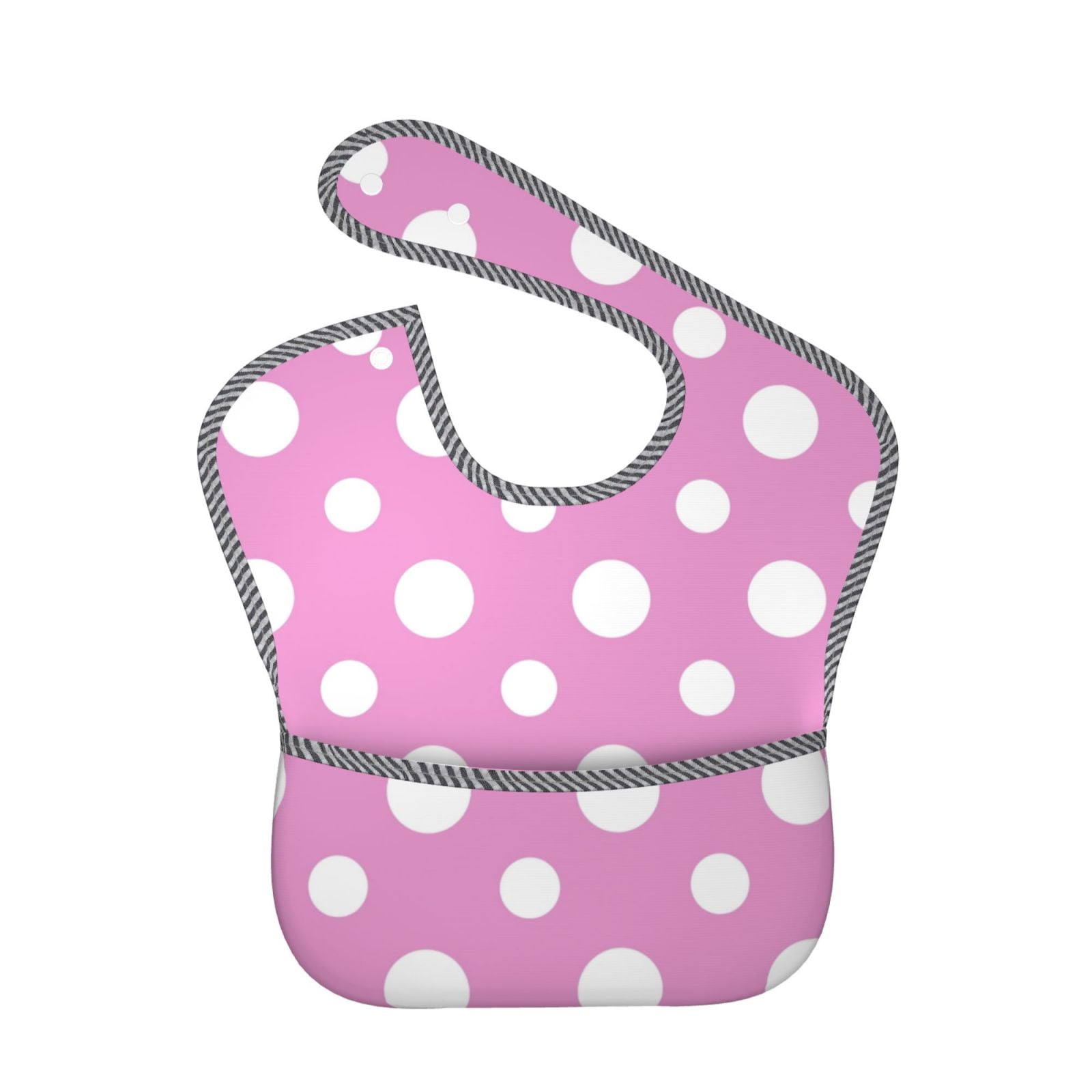 Coaee Purple And White Polka Dot for Proof Baby Bib with Food Catcher ...