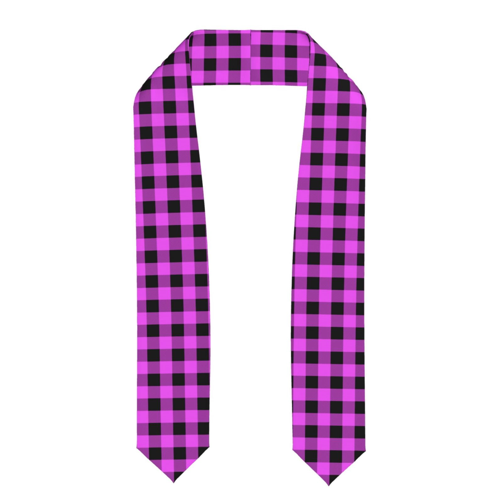 Coaee Purple Black Buffalo Plaid Graduation Stole, Unisex, 72" Long ...