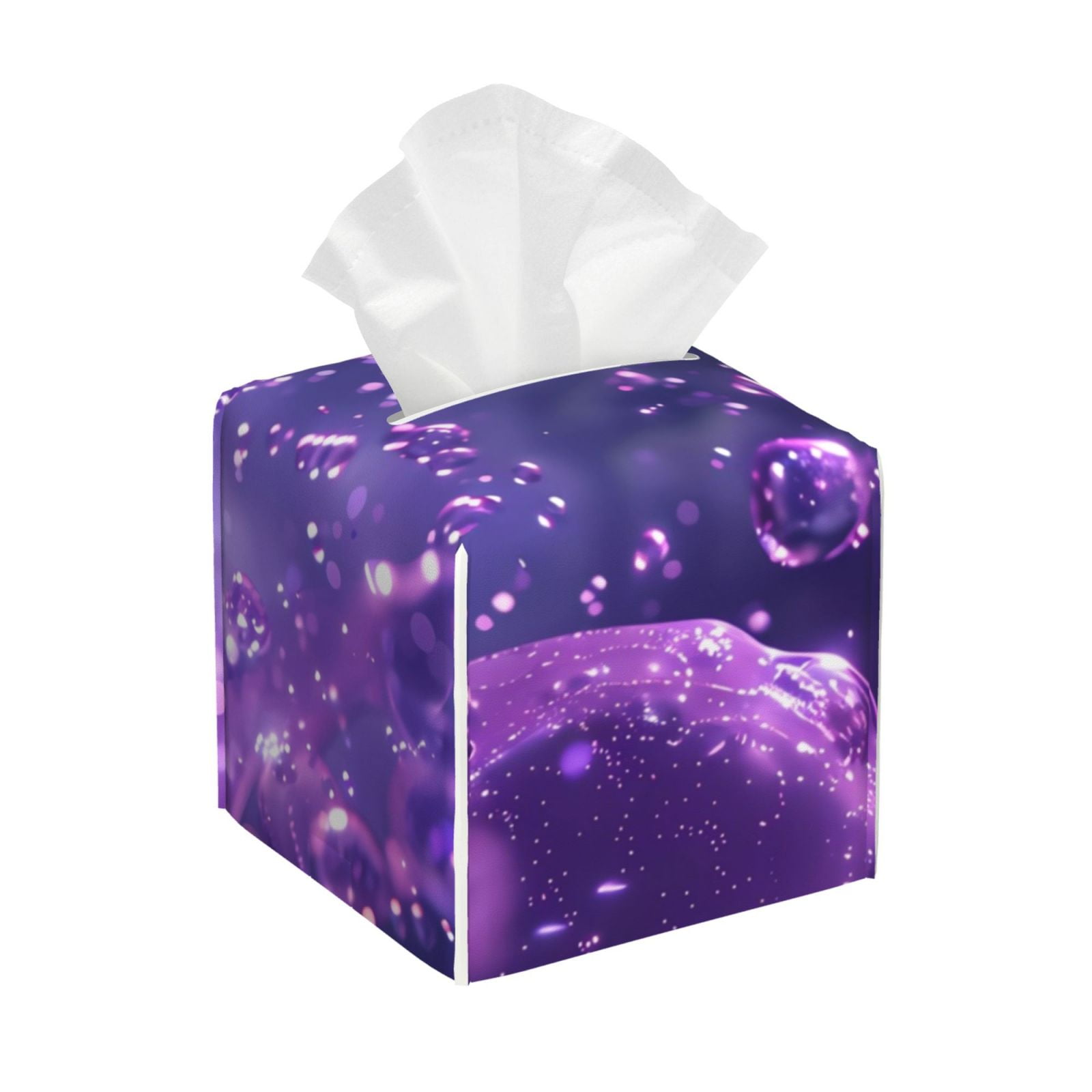 Coaee Purple Bubble Abstract Art for Leather Tissue Box Cover Square ...