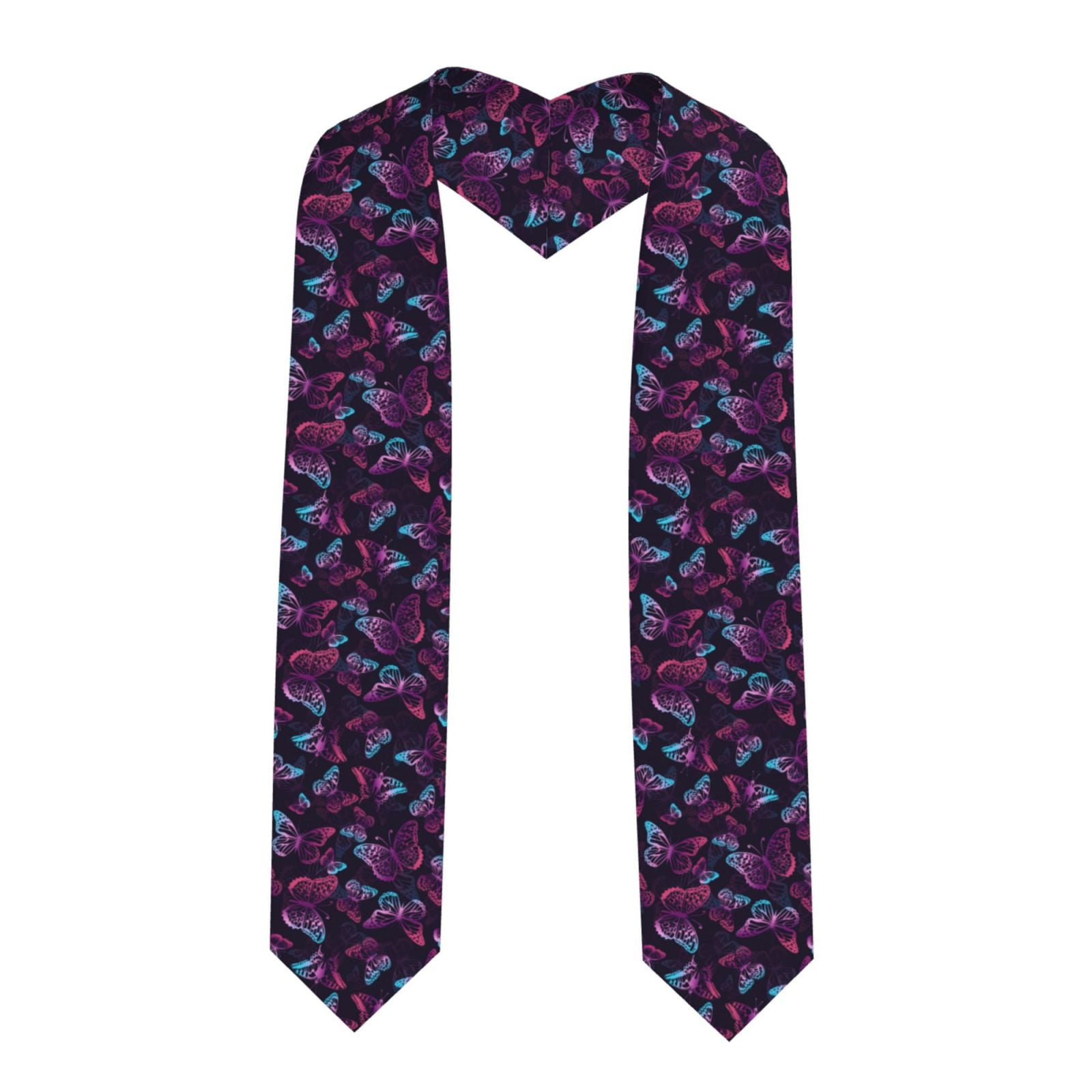 Coaee Purple Butterfly Graduation Stole, Unisex, 72" Long Graduation ...