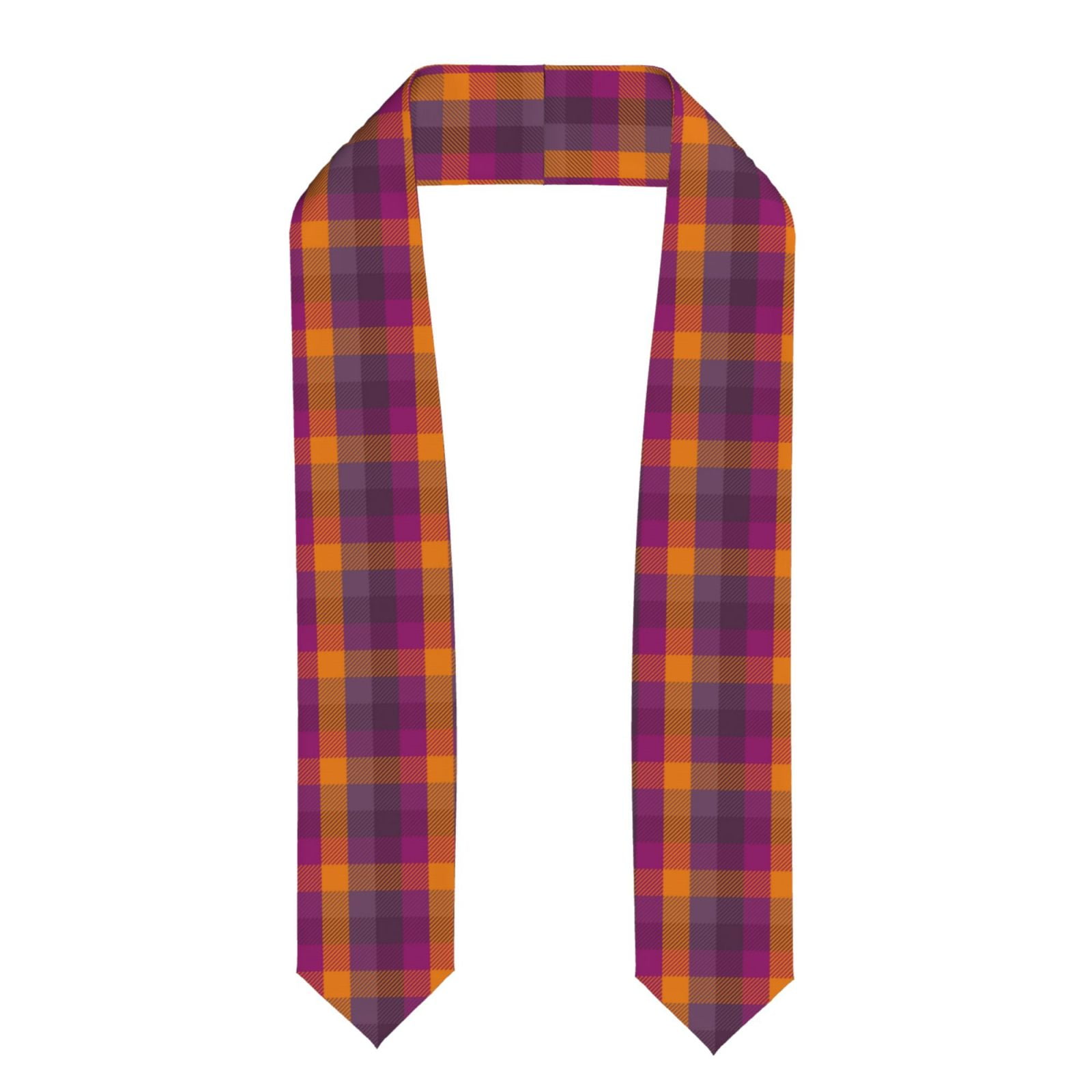 Coaee Purple Yellow Buffalo Plaid Graduation Stole, Unisex, 72" Long ...