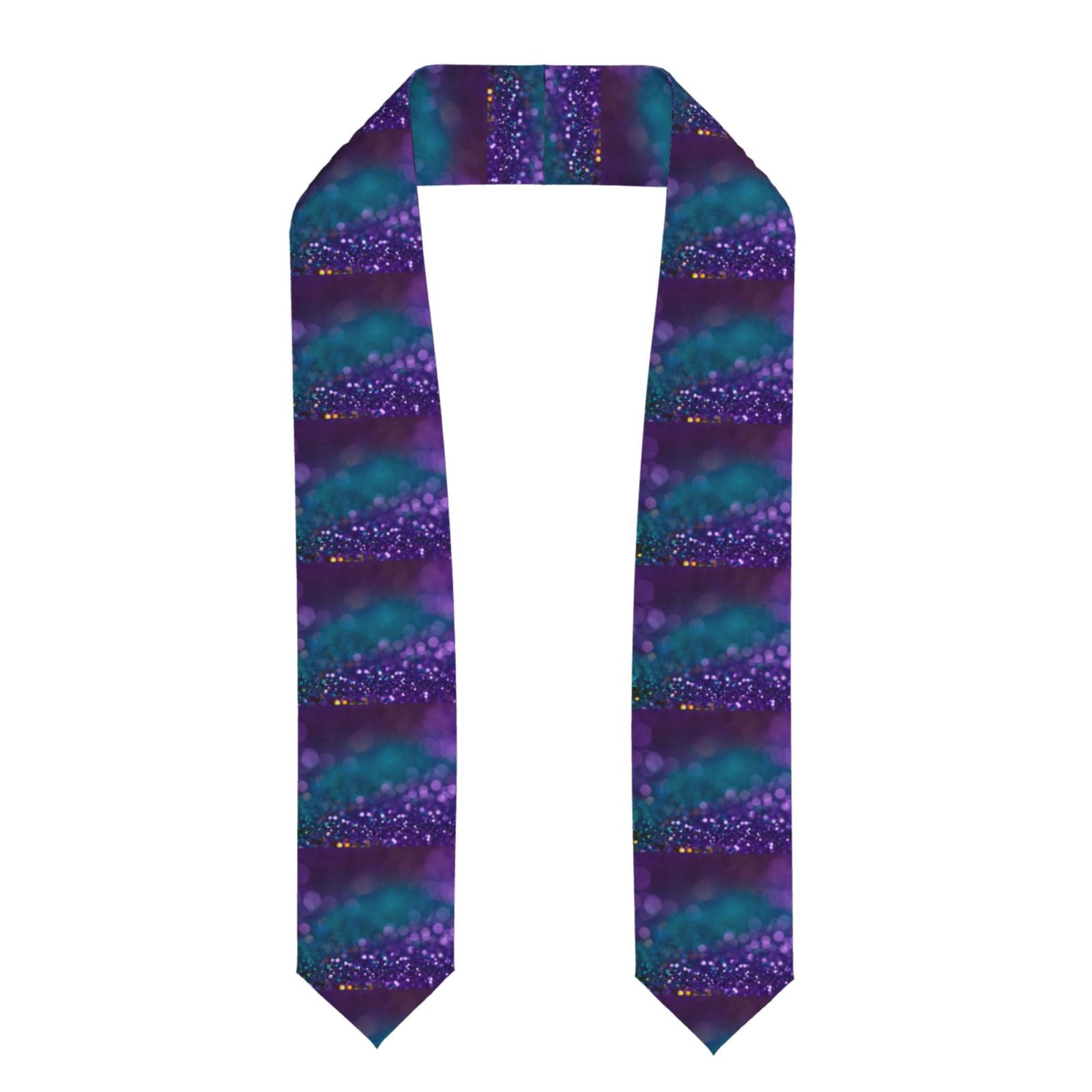 Coaee Purple and Green Glitter Graduation Stole, Unisex, 72" Long ...