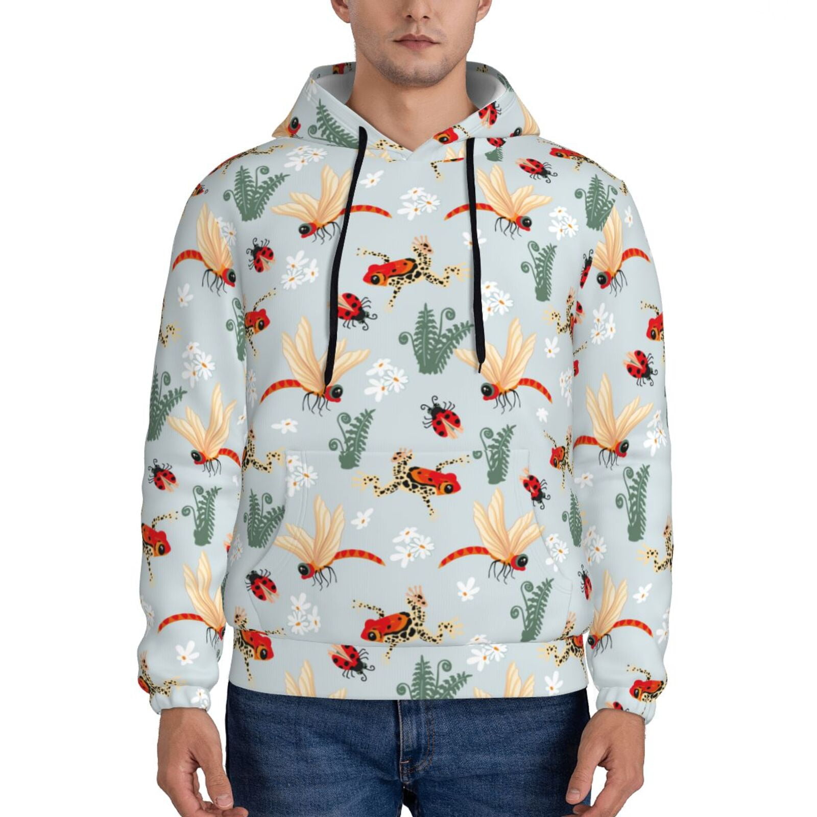 Coaee Ragonfly And Ladybug for Adult Hoodie Pullover Sweatshirt for Men ...