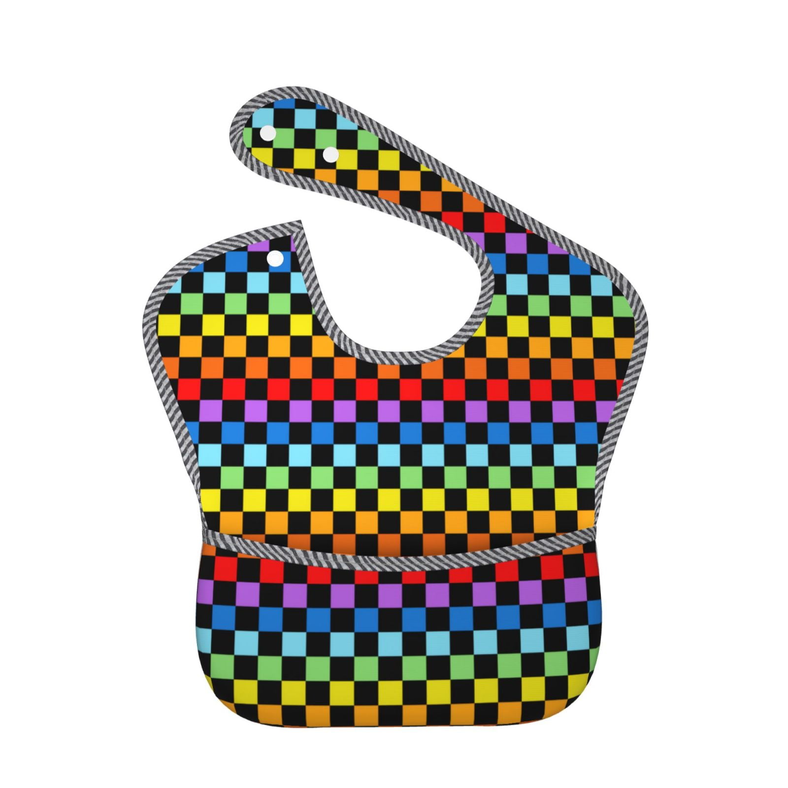 Coaee Rainbow Chequerboard for Proof Baby Bib with Food Catcher ...