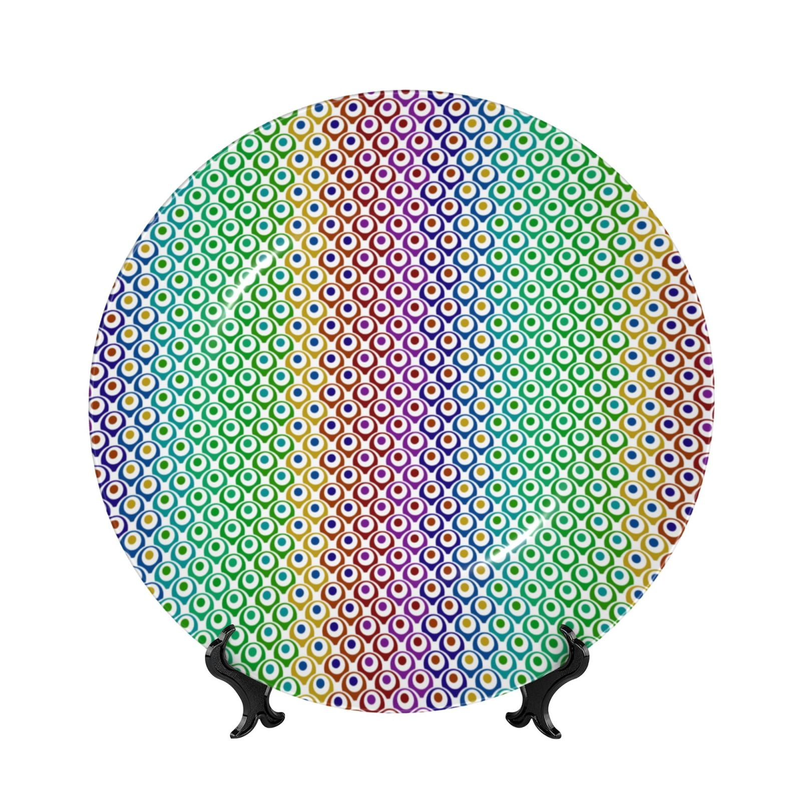 Coaee Rainbow Peacock Feathers for Bone China Decorative Plate ...