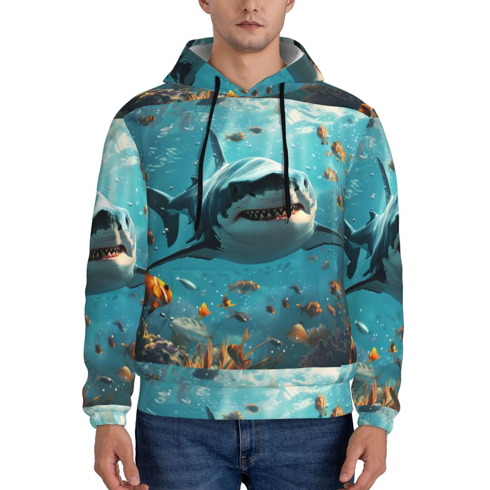 Coaee Realistic Ocean Shark for Adult Hoodie Pullover Sweatshirt for ...