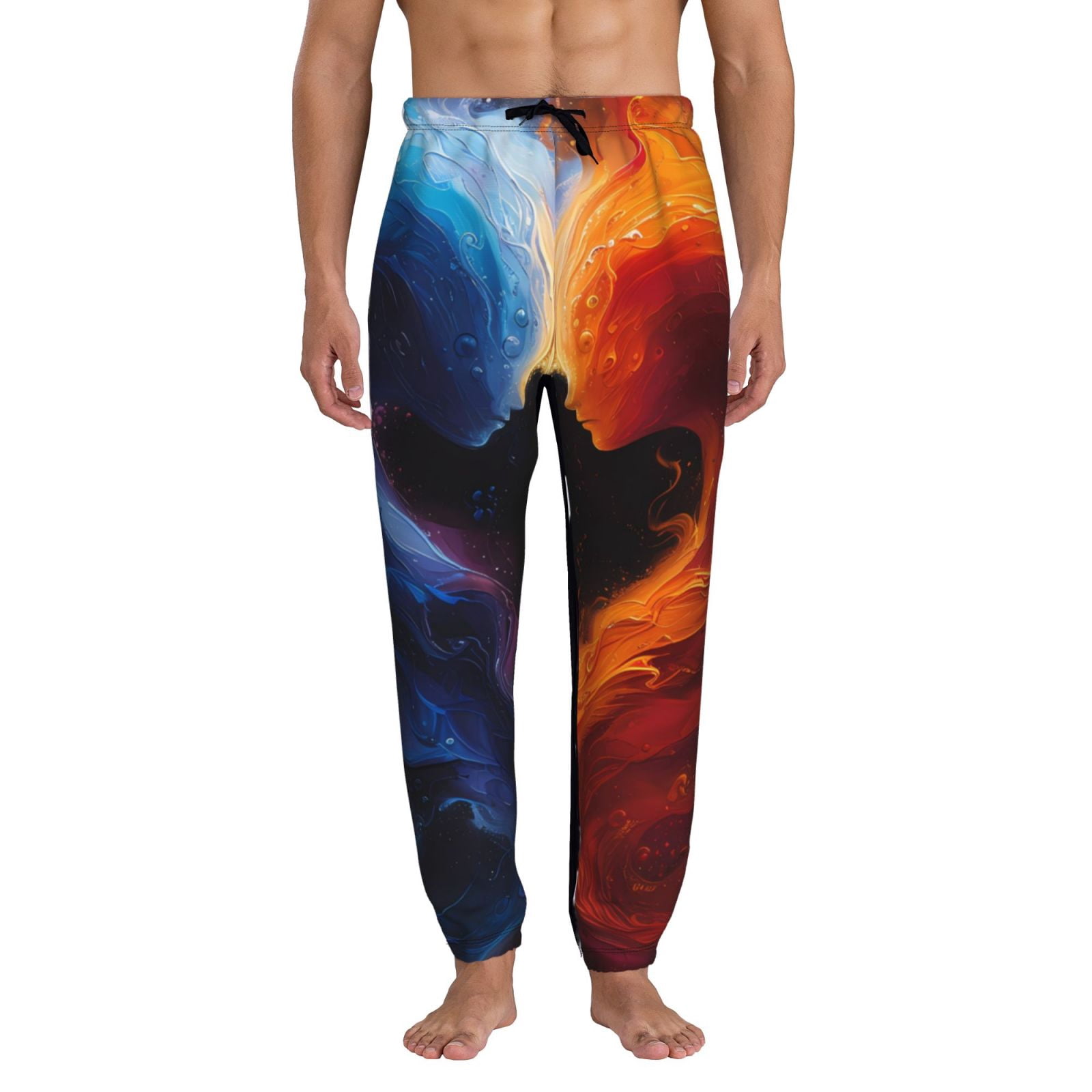 Coaee Red And Blue Abstract for Sweatpants for Men, Men's Joggers with ...