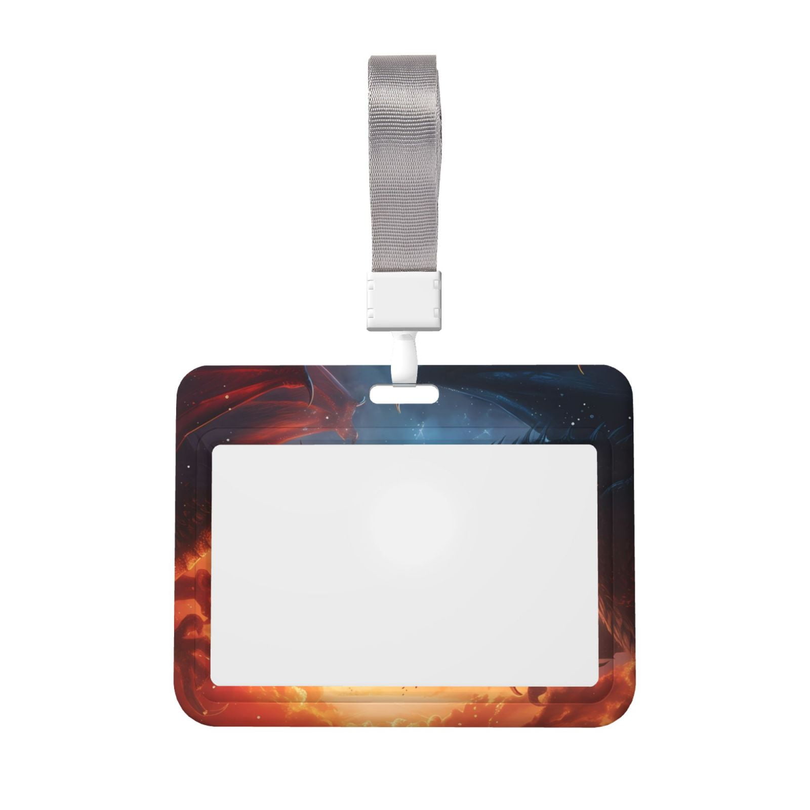 Coaee Red And Blue Fire Cloud Dragon for Card Badge Holder Soft ...