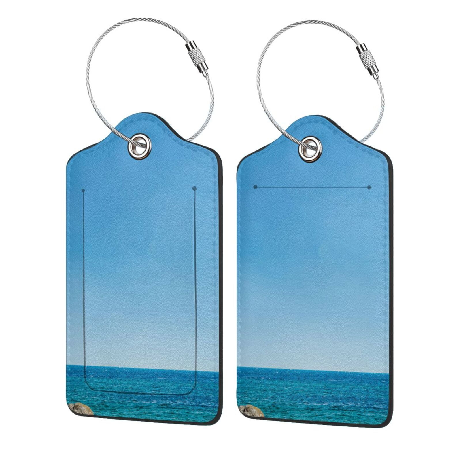 Coaee Red And White Lighthouse Untethered Leather Luggage Tags for ...