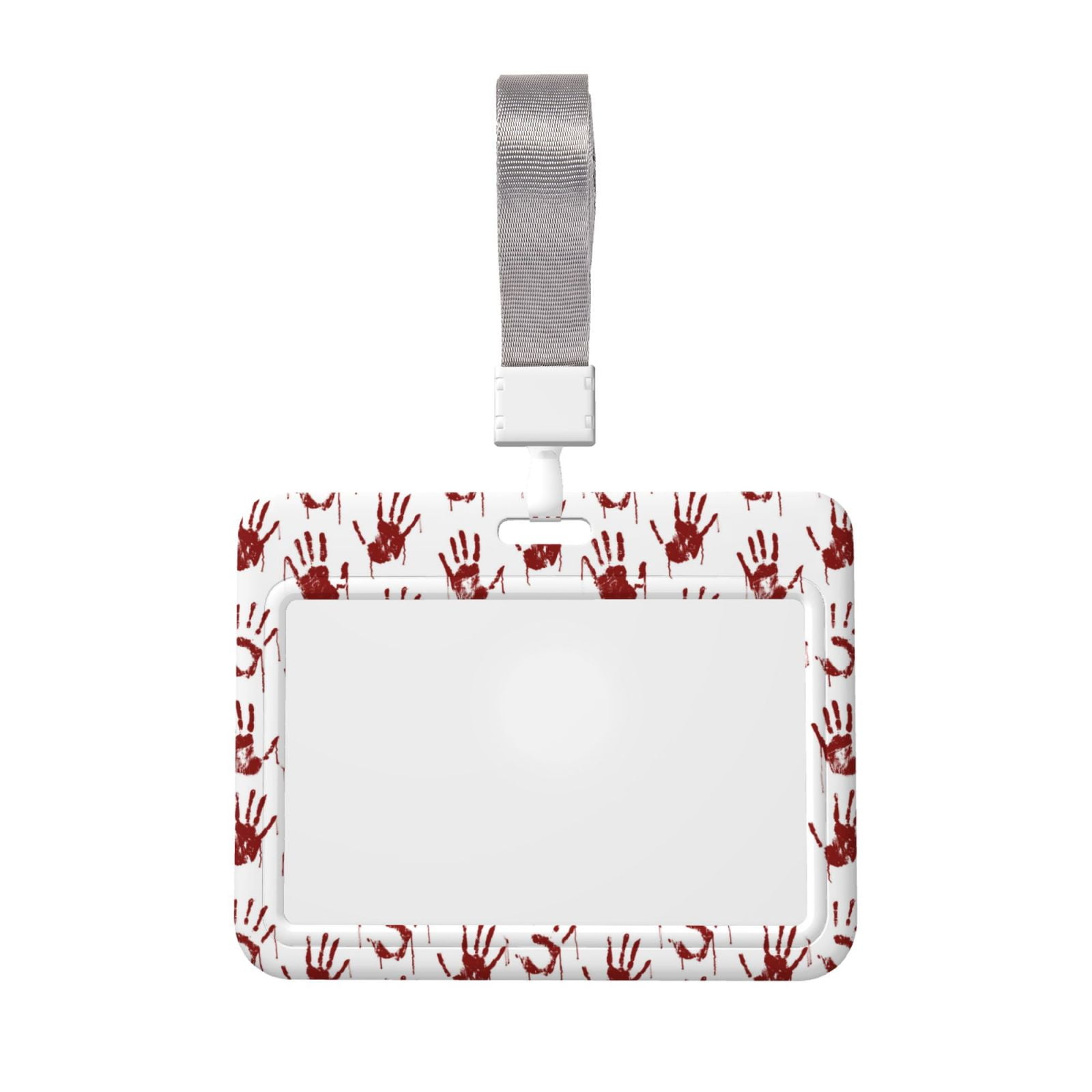 Coaee Red Bloody Scary Hands2 for Card Badge Holder Soft Waterproof ...