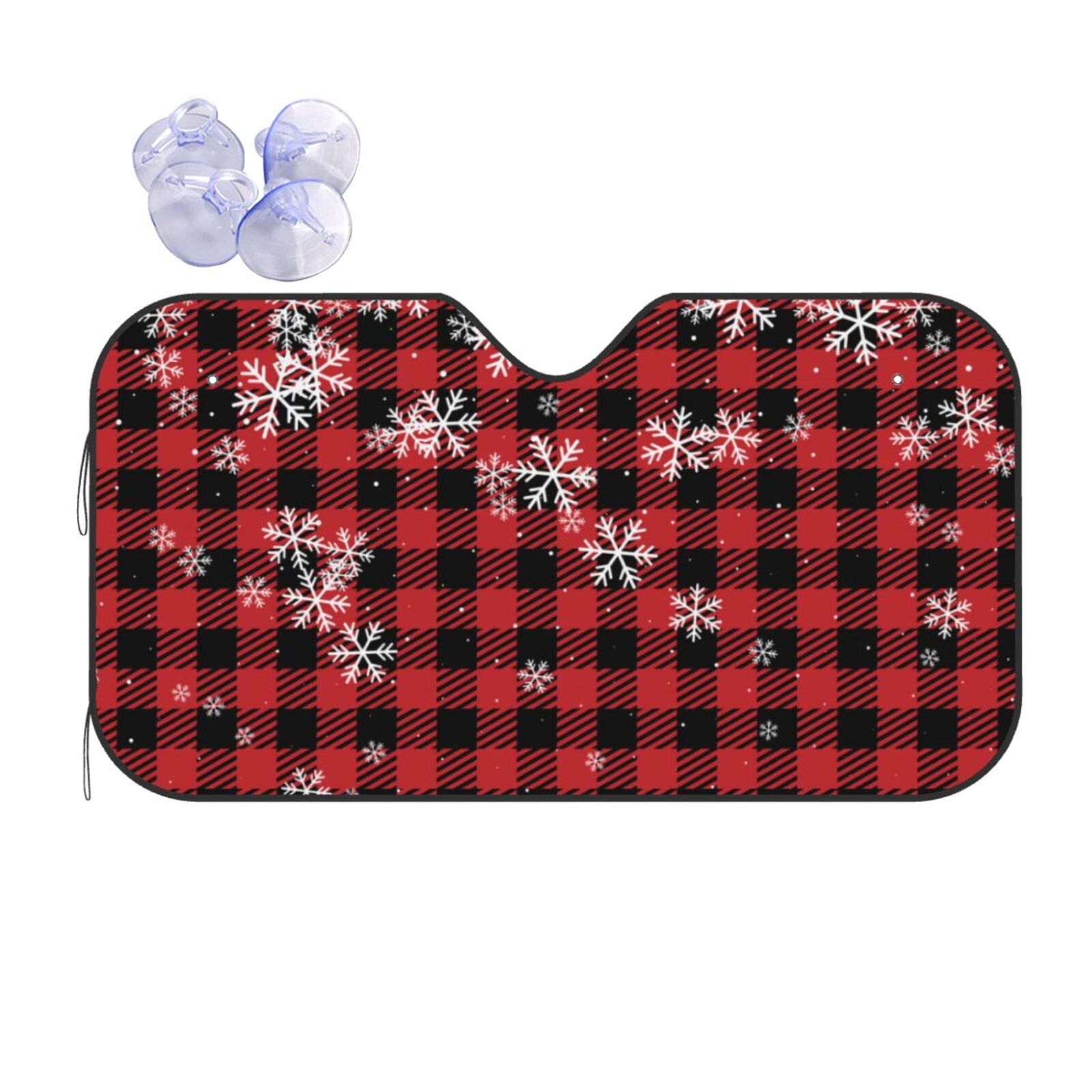 Coaee Red Buffalo Plaid Print Car Sunshade Windshield Sun Shade Reflect ...
