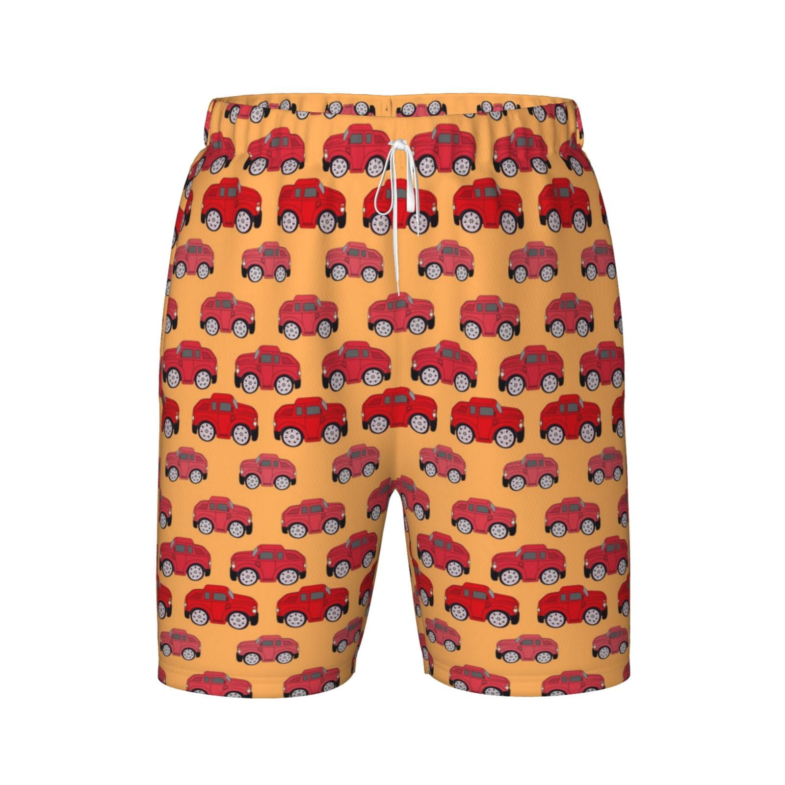 Coaee Red Cars for Boys Swim Trunks Compression Liner Swim Shorts Teen ...