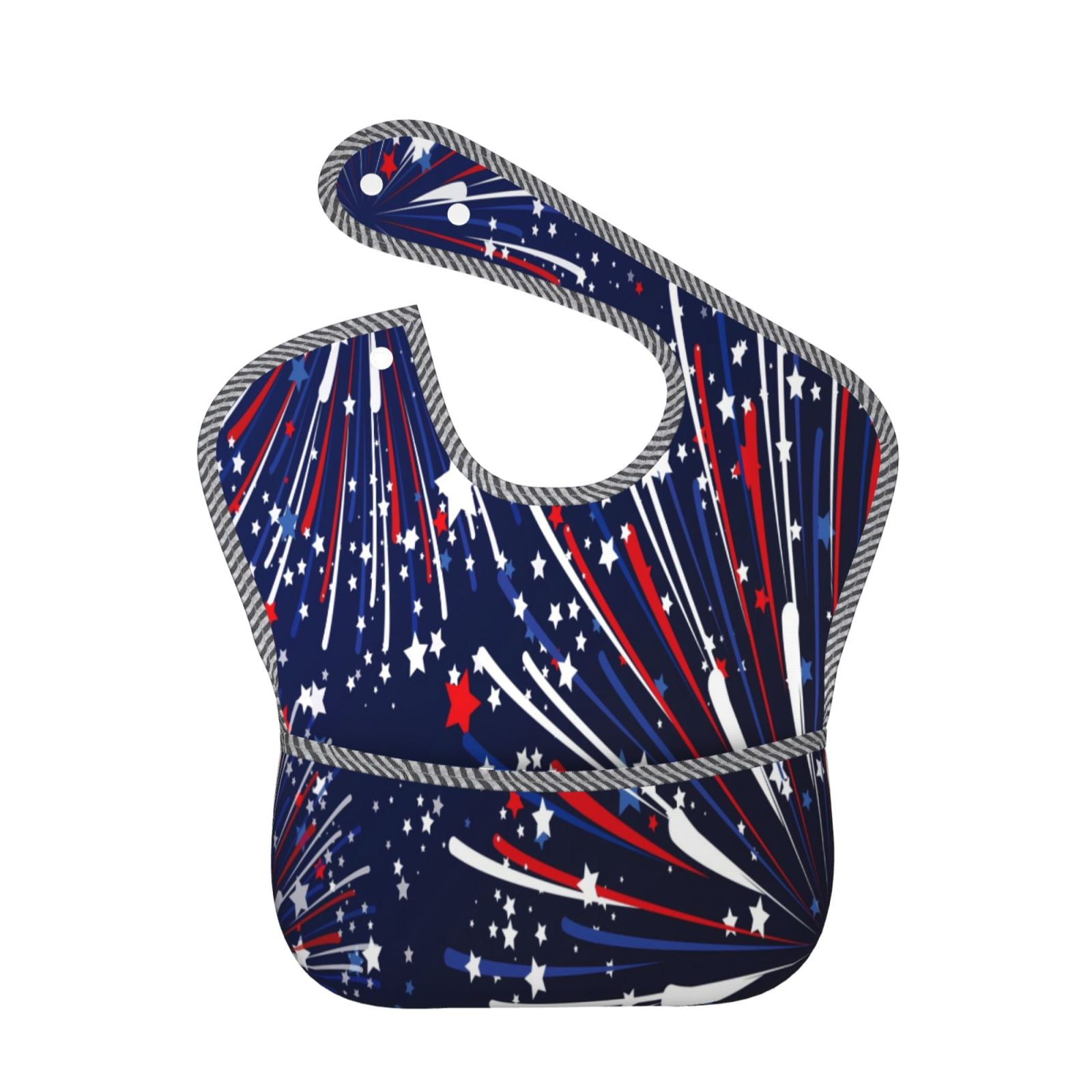 Coaee Red White Blue Fireworks 1 for Proof Baby Bib with Food Catcher ...