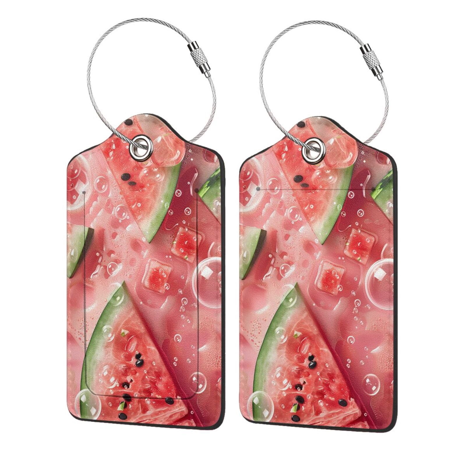 Coaee Refreshing Watermelon Slices Untethered Leather Luggage Tags for ...