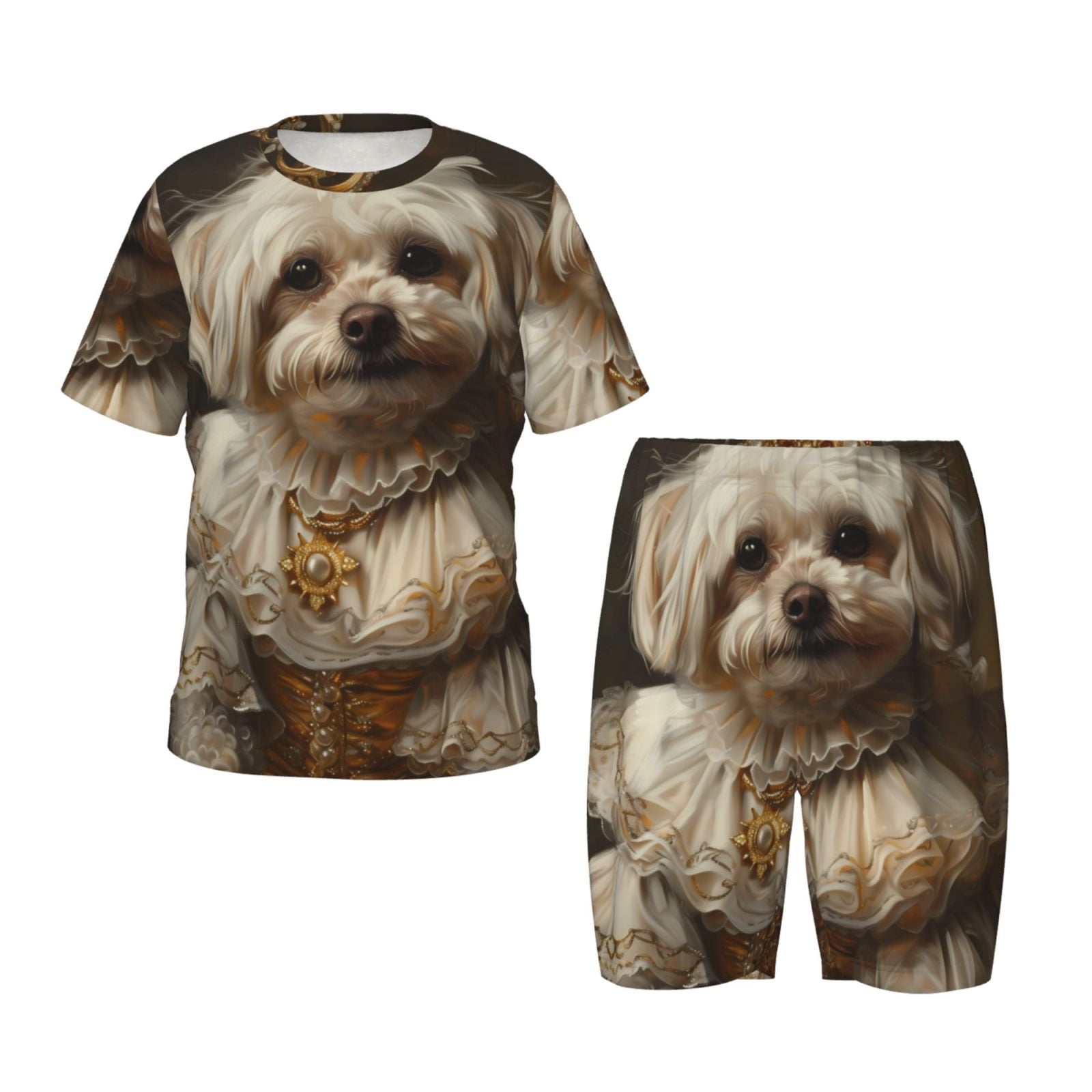 Coaee Regal Dog In Royal Attire for Short Sleeve Pajamas Kids Summer ...