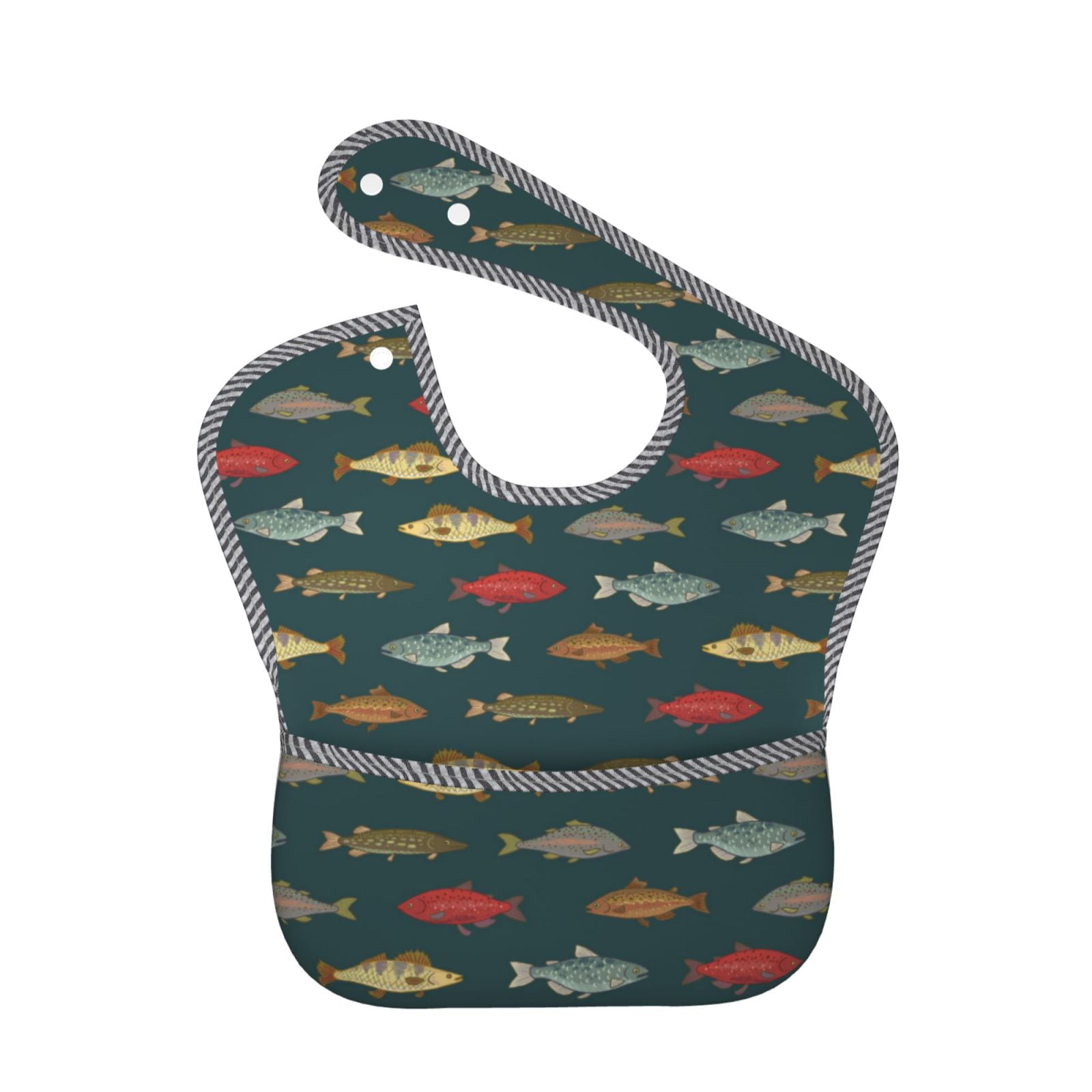 Coaee River Freshwater Fish for Proof Baby Bib with Food Catcher ...