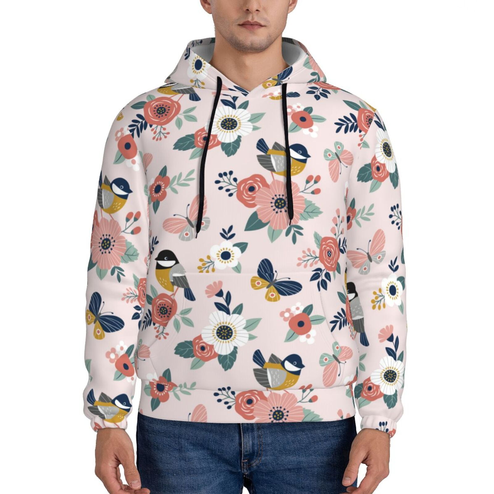Coaee Rose Flowers for Adult Hoodie Pullover Sweatshirt for Men Hooded ...