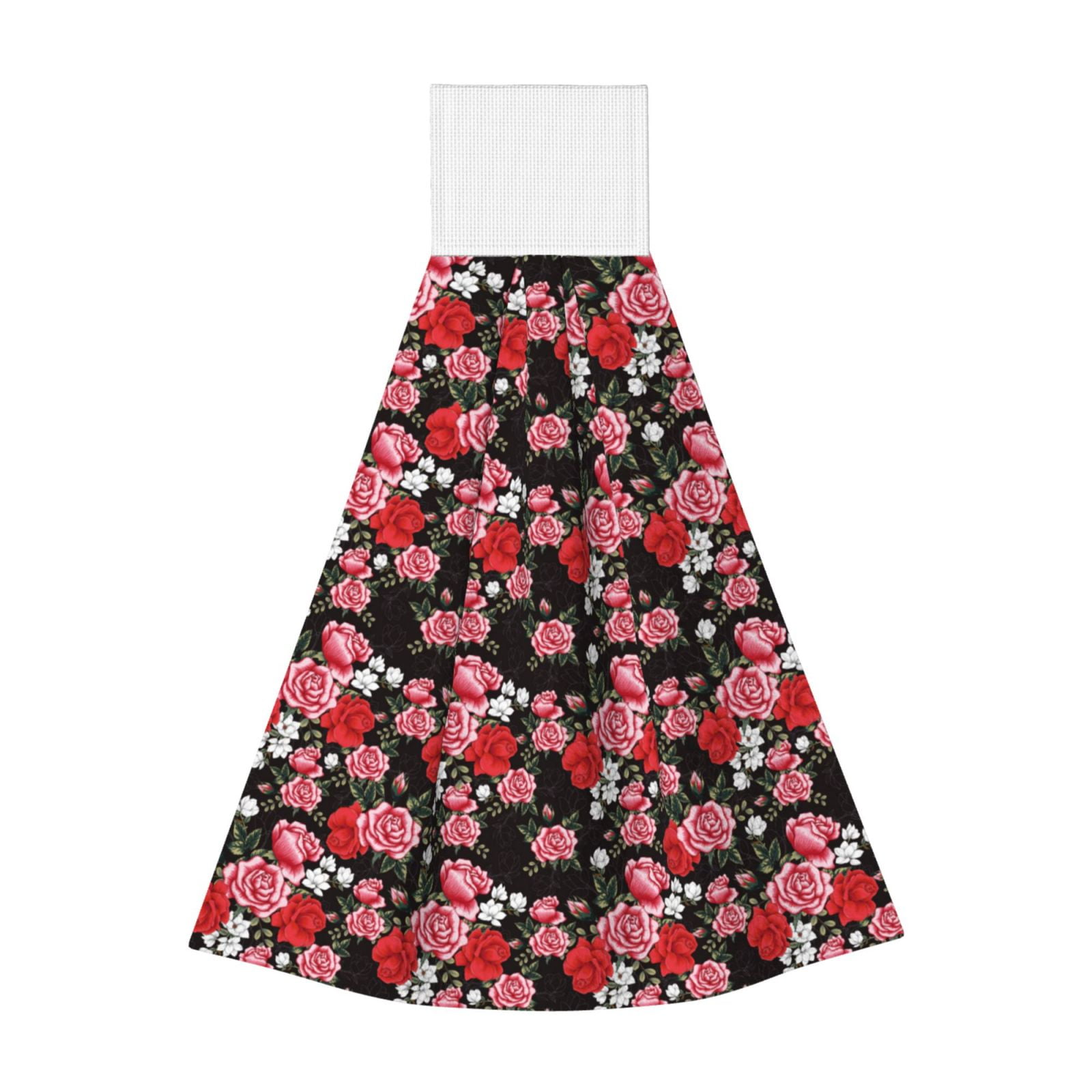 Coaee Rose Flowers for Fast Absorbent Hanging Towels with Velcro for ...
