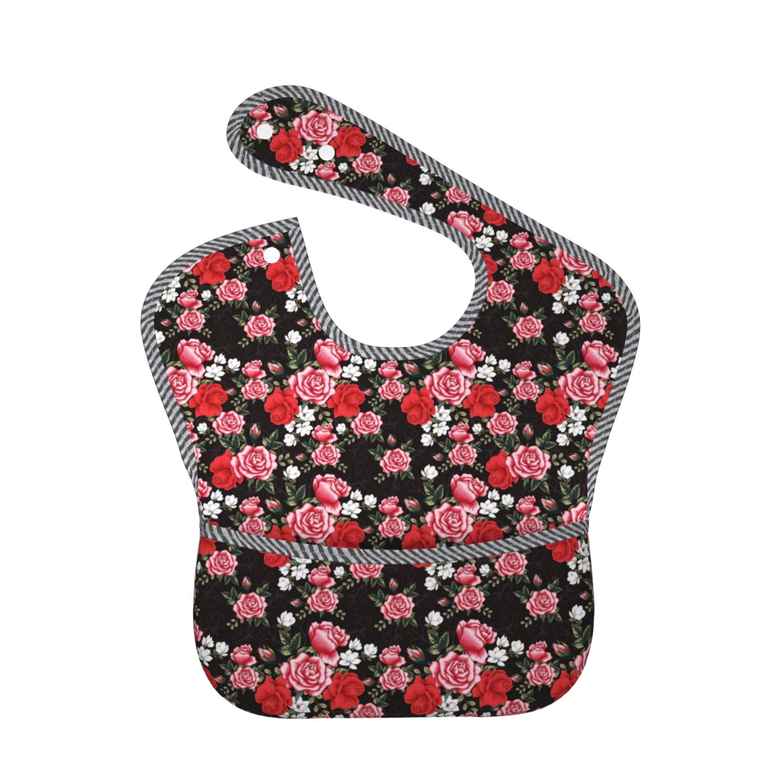 Coaee Rose Flowers for Proof Baby Bib with Food Catcher,Waterproof Bib ...