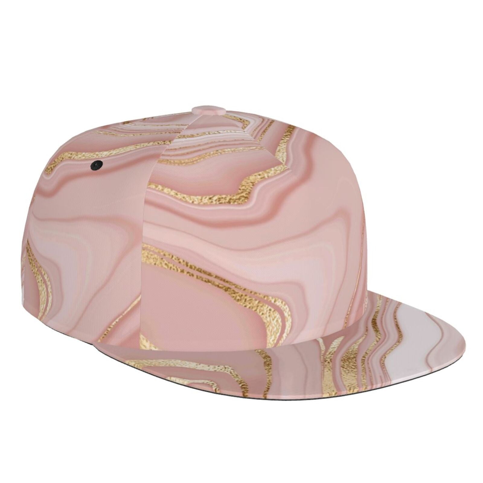 Coaee Rose Gold Glitter Splatter Fashionable Flat Brim Baseball Cap ...