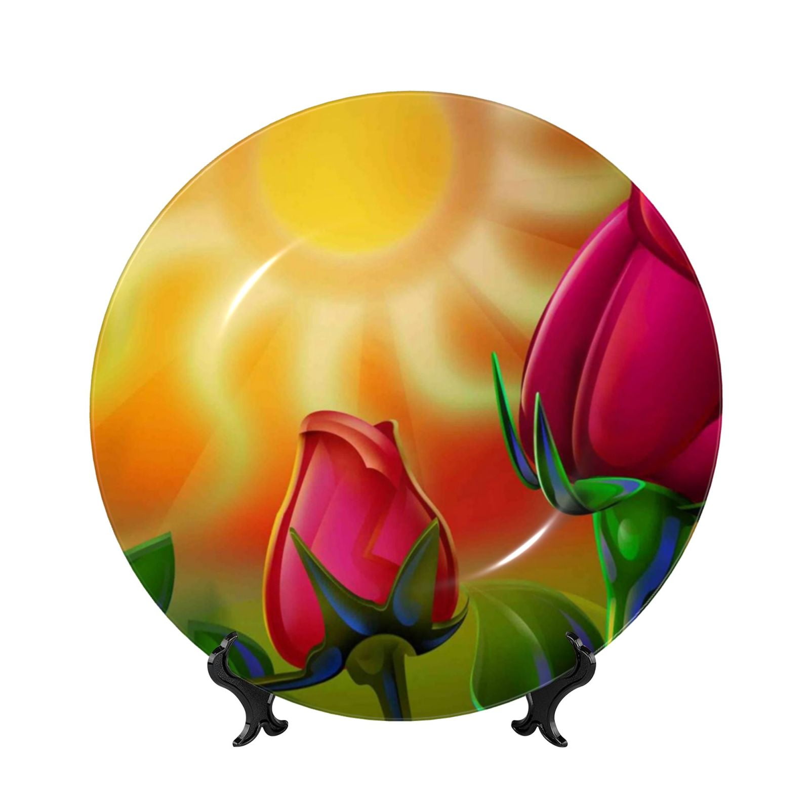 Coaee Rose Psychedelic for Bone China Decorative Plate Decorative Plate ...