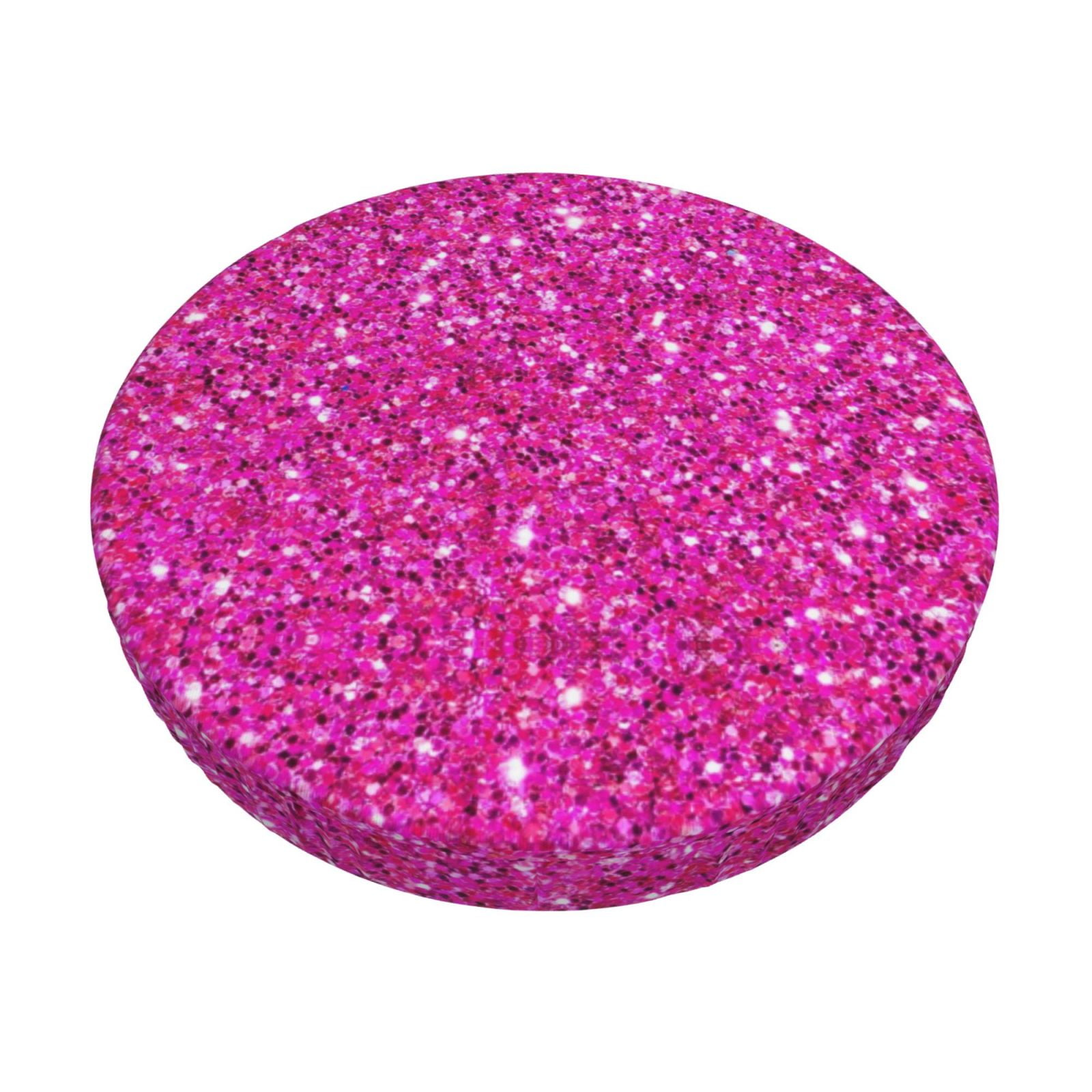 Coaee Rose Red Glitter Round Bar Stool Seat Covers Washable Stool ...