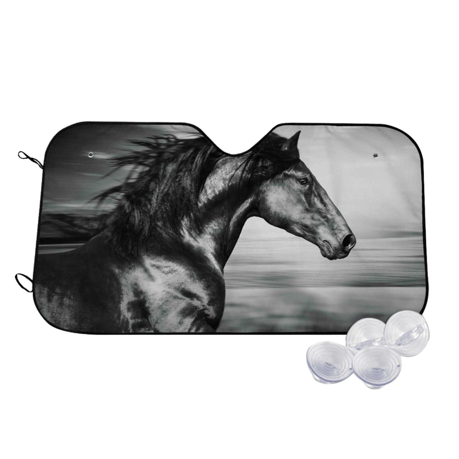 Coaee Running Horse Car Windshield Sunshade,Uv Rays Sun Visor Protector ...