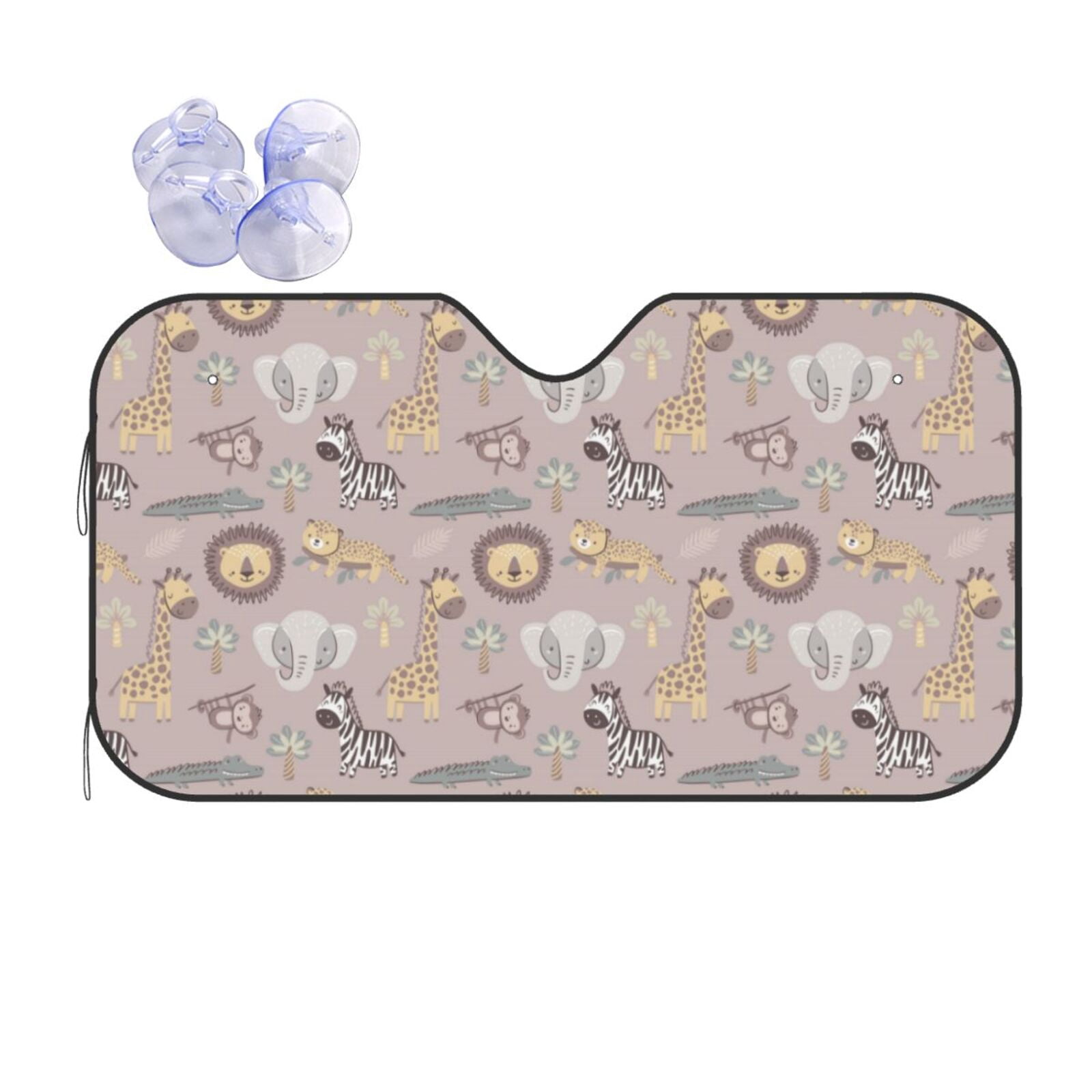 Coaee Safari Animals Print Car Sunshade Windshield Sun Shade Reflect UV ...