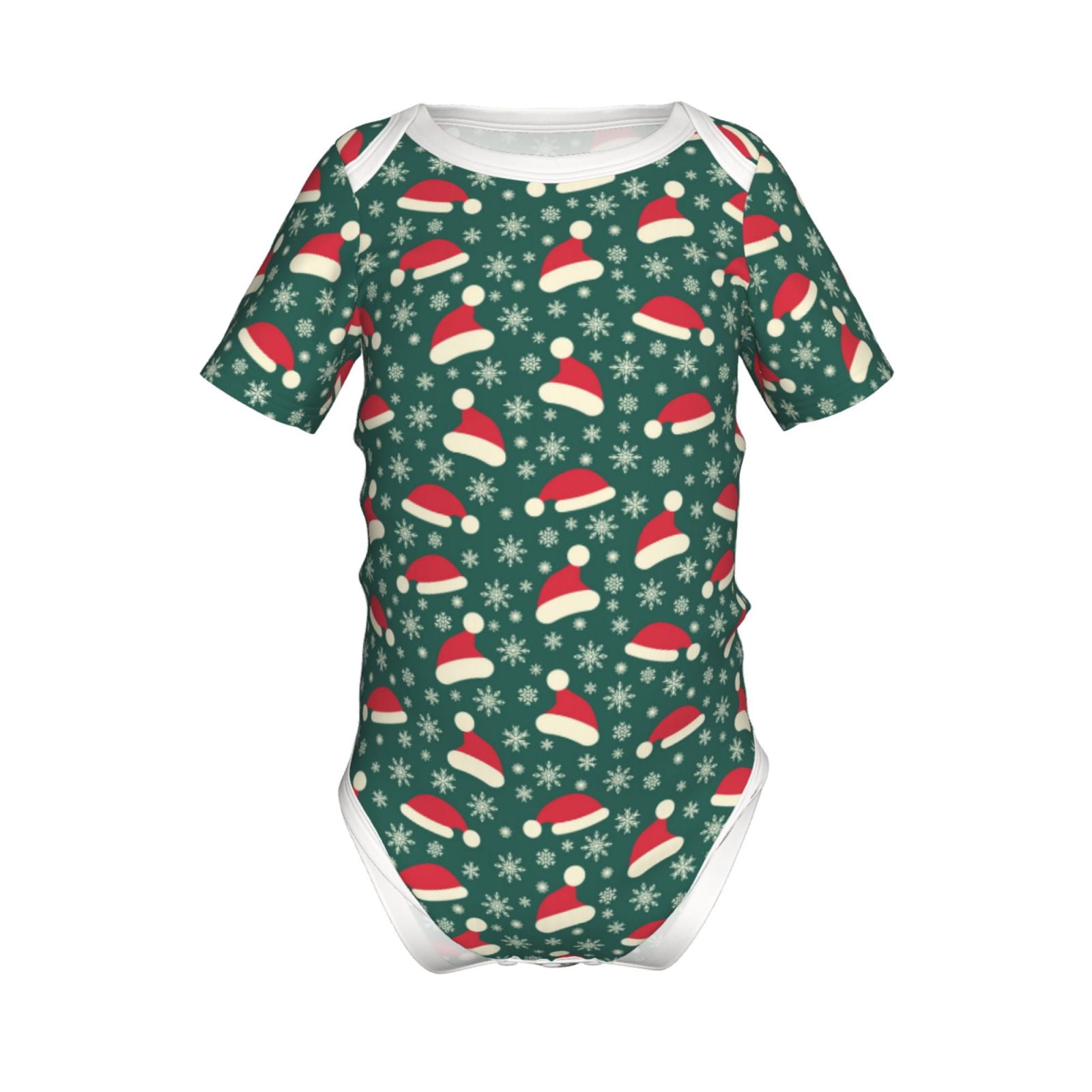Coaee Santa Hat Joy Green Festive for Soft Baby Short-Sleeve Bodysuit ...