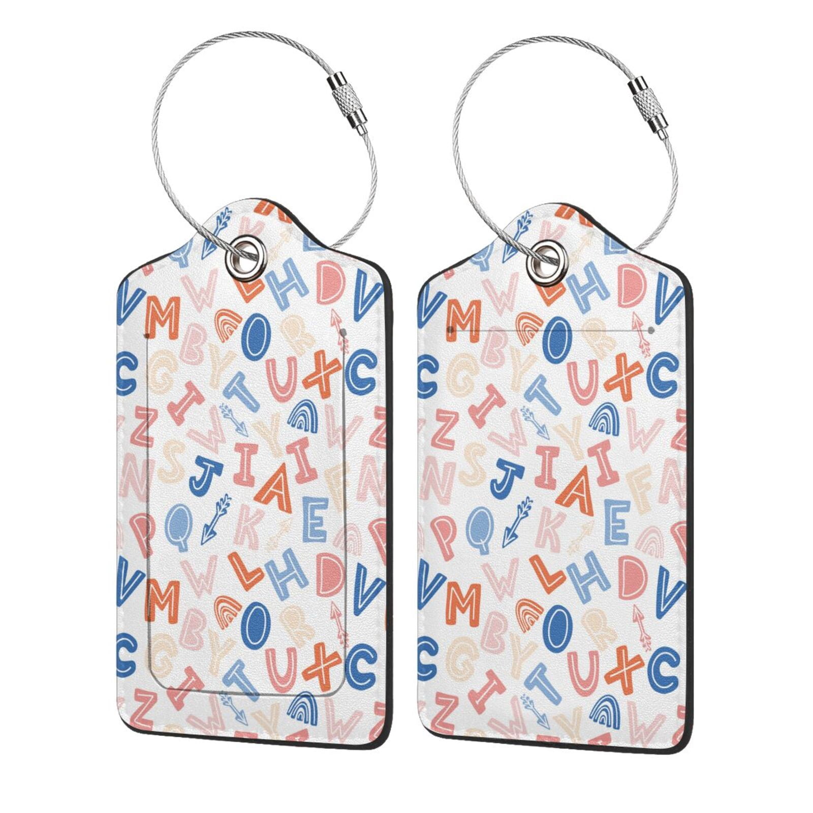 Coaee Scandinavian Alphabet Untethered Leather Luggage Tags for ...
