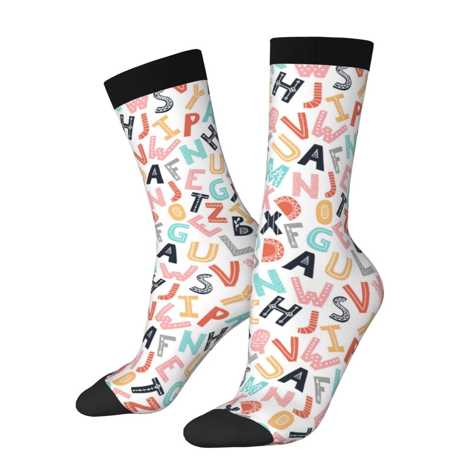 Coaee Scandinavian Alphabet1 Socks, Stylish Sports Mid-Tube Socks ...