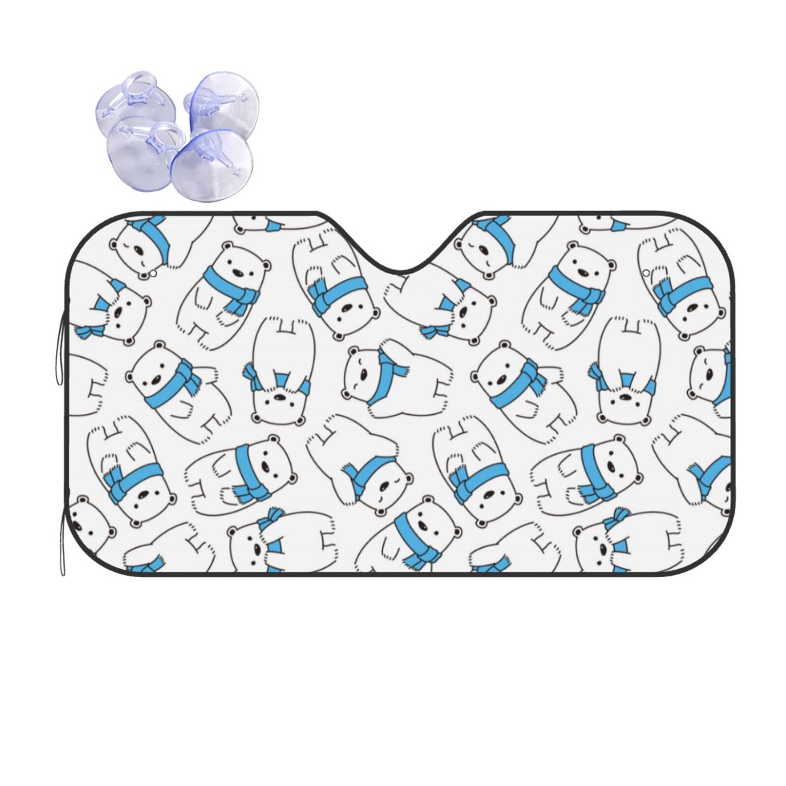 Coaee Scarf Bear Print Car Sunshade Windshield Sun Shade Reflect UV Sun ...