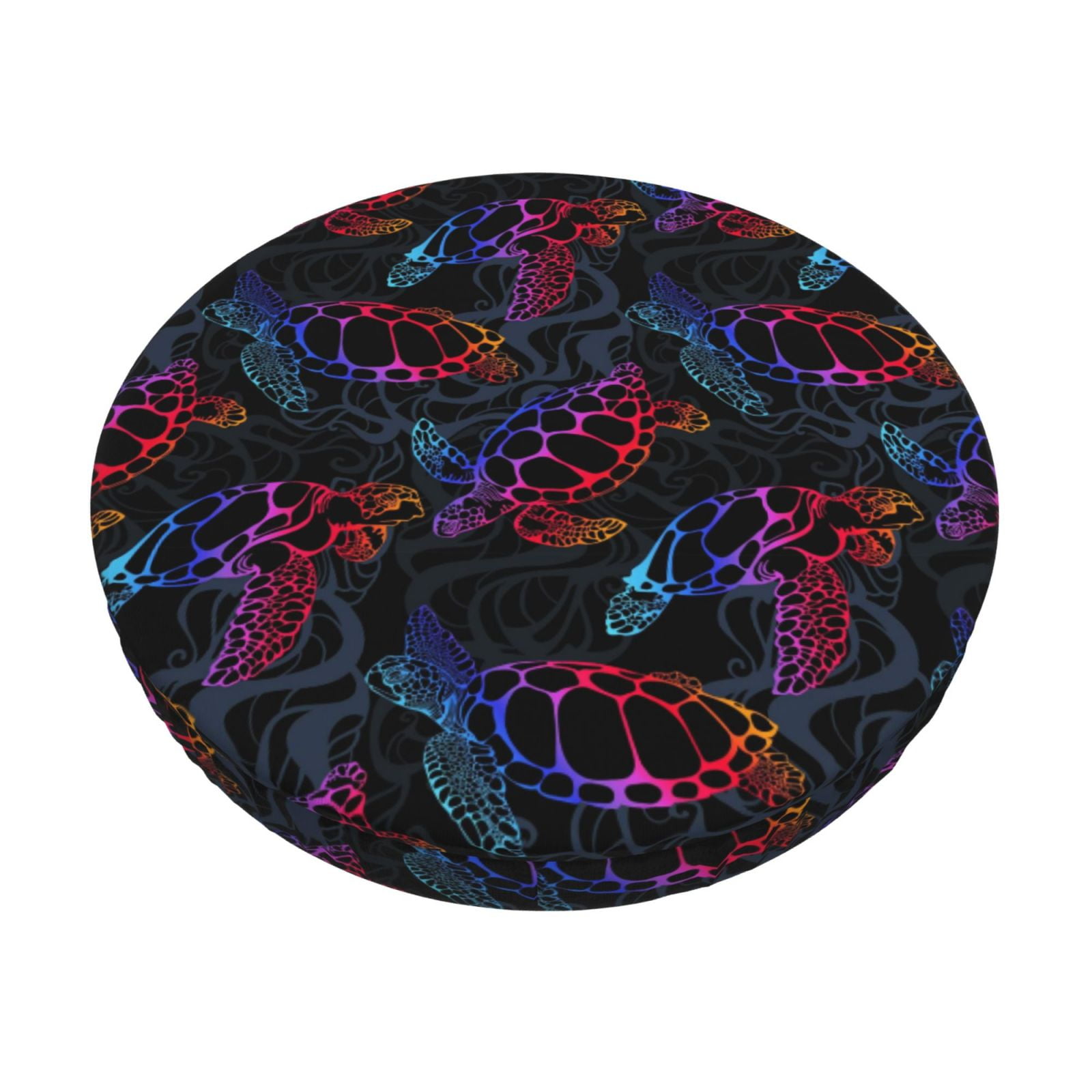 Coaee Sea Turtle Round Bar Stool Seat Covers Washable Stool Cushion ...