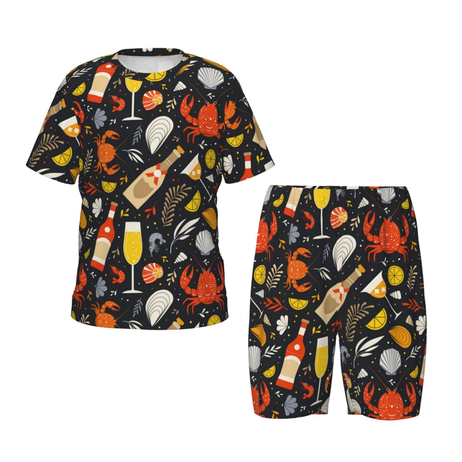 Coaee Seafood And Drinks for Short Sleeve Pajamas Kids Summer Pjs ...
