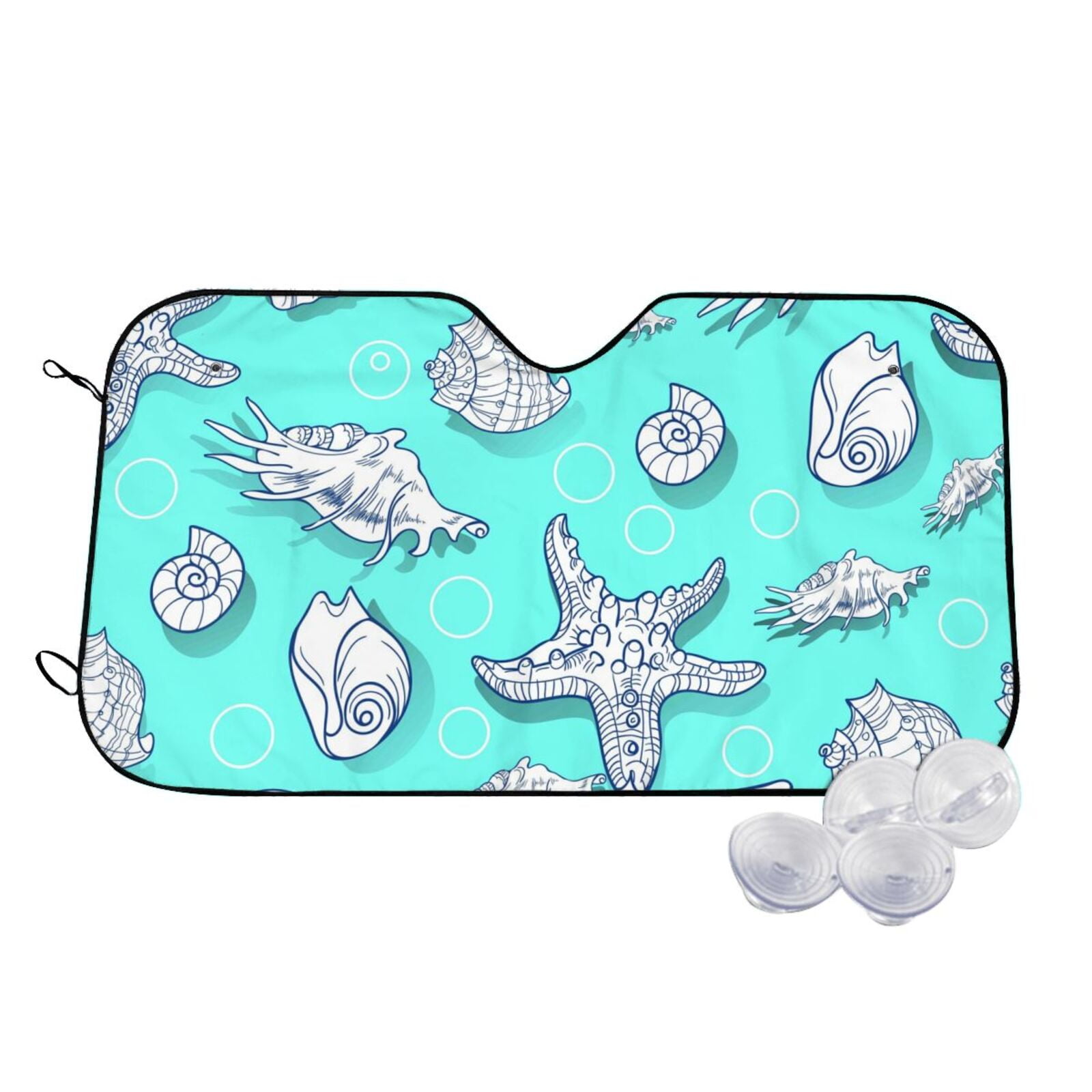 Coaee Seashell And Starfish Car Windshield Sunshade,Uv Rays Sun Visor ...