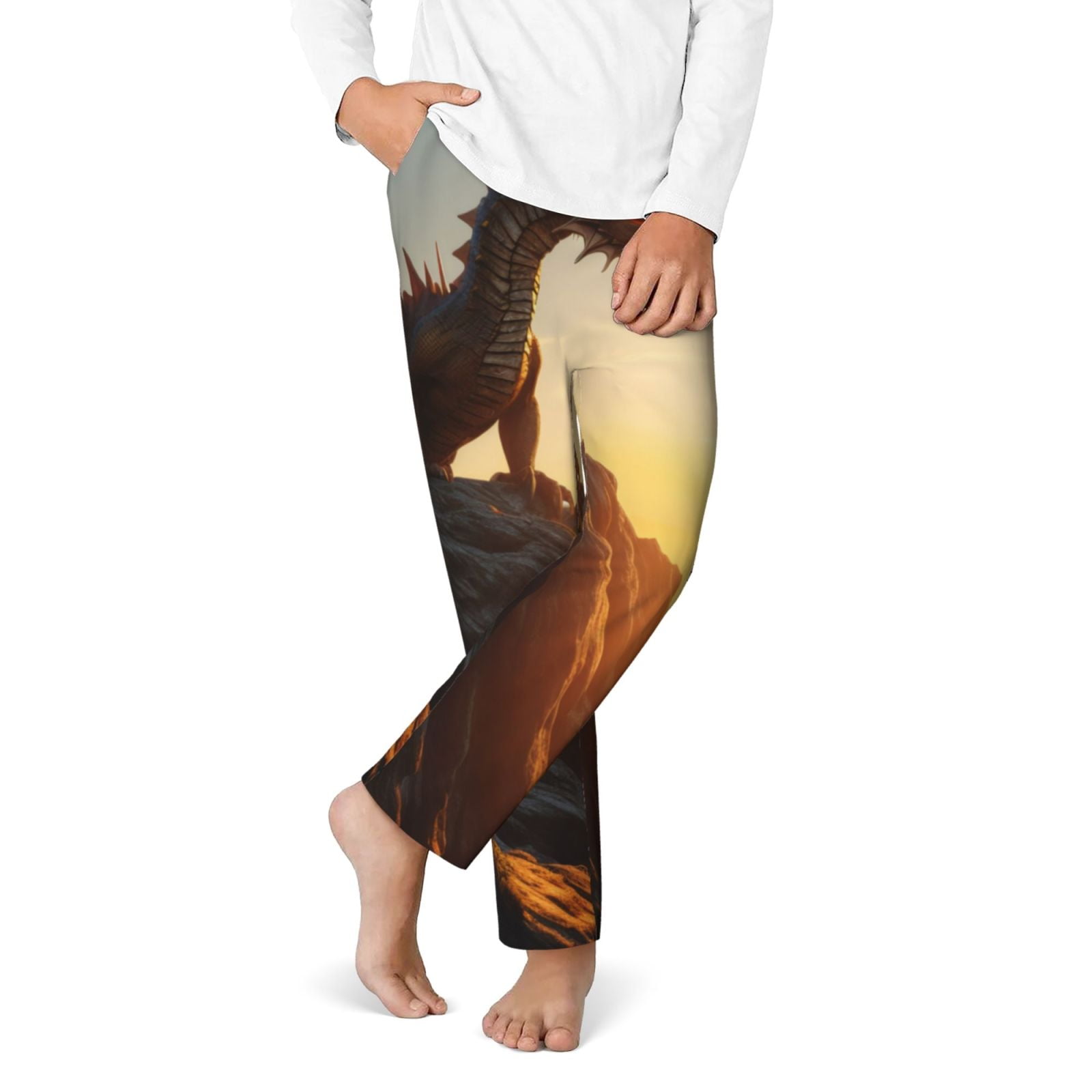 Coaee Seaside Sunset Cool Dragon for Teen lounge pants Comfortable ...