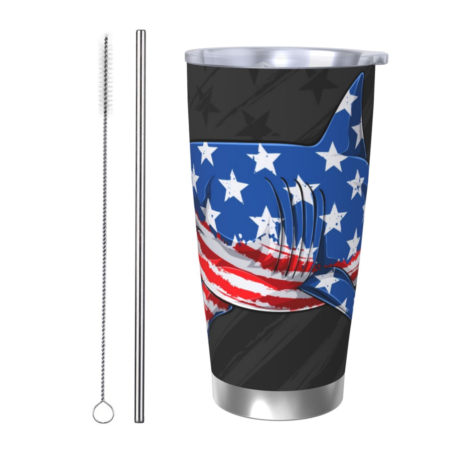 Coaee Shark With USA Flag for 20oz Insulated Kettle Water Bottle For ...