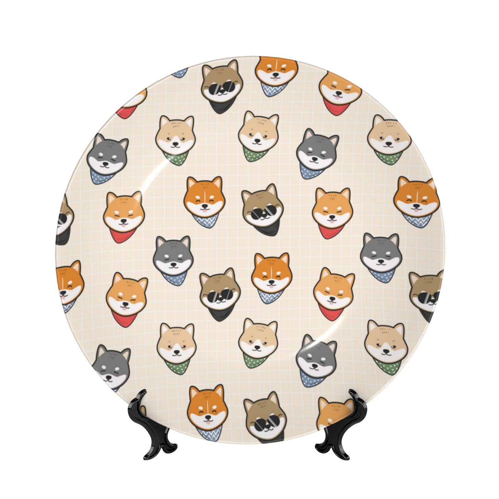 Coaee Shiba Head Face for Bone China Decorative Plate Decorative Plate ...