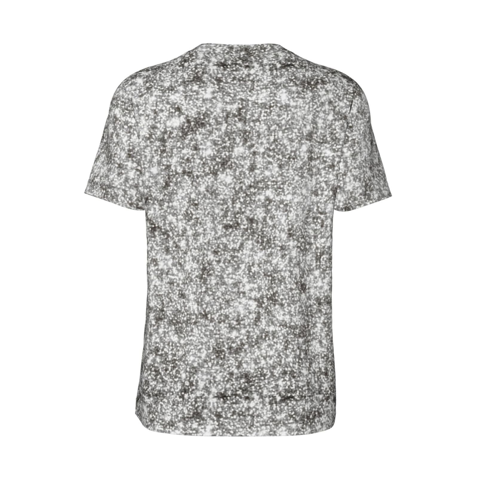 Coaee Silver Glitter for Men's Baseball T-shirt Casual Short Sleeve ...