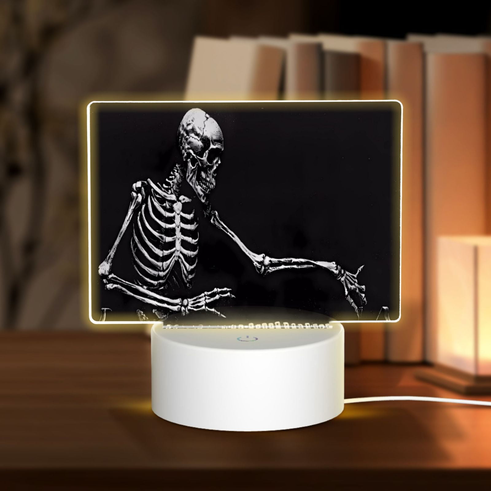 Coaee Skeleton Playing Xylophone for Rectangular Acrylic LED Desk Lamp ...