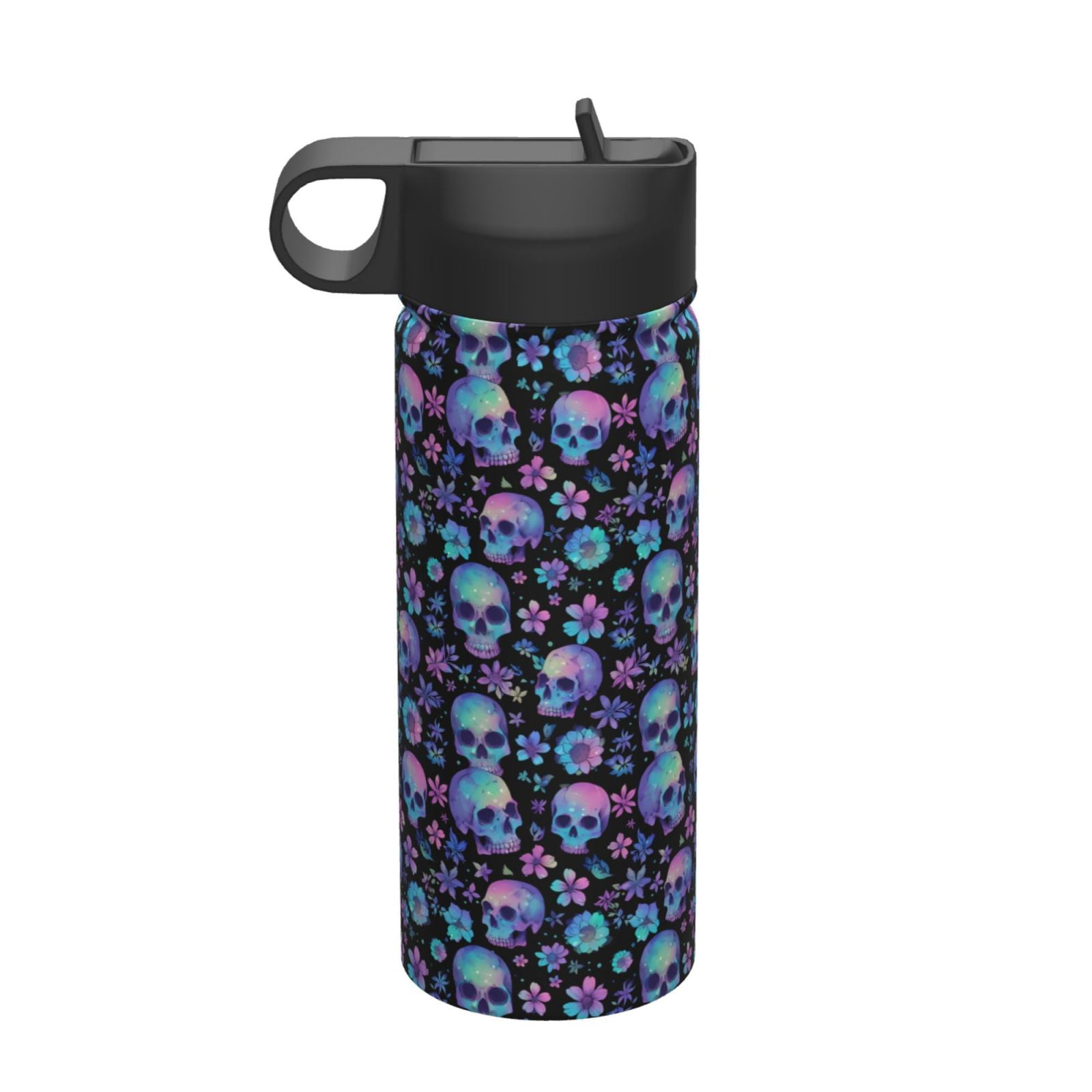 Coaee Skull Flower Blue for 18oz Insulated Kettle With Straw Insulated ...