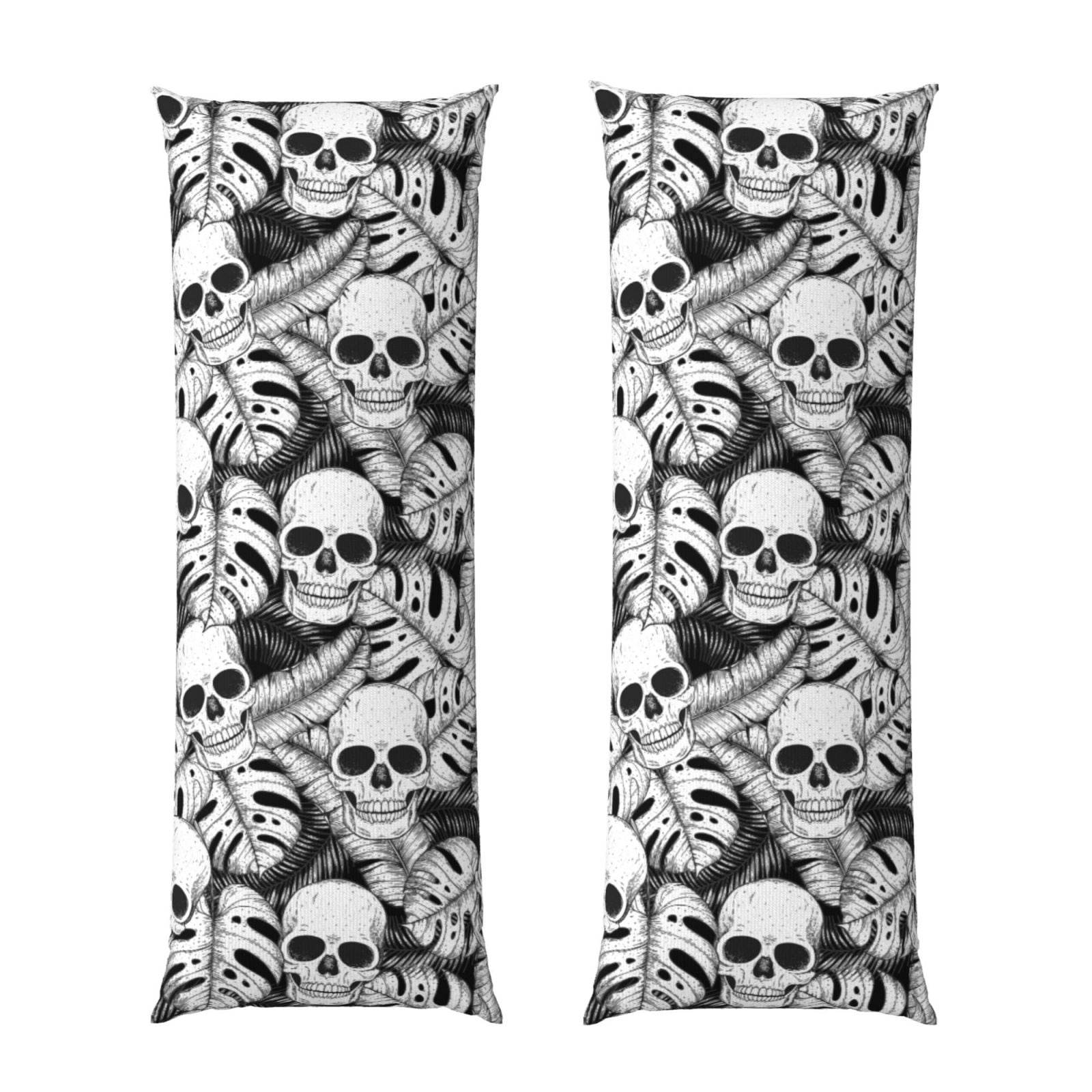 Coaee Skull And Palm Leaves Body Pillow Cover Long Pillow Case Cooling Full Body Pillow Case