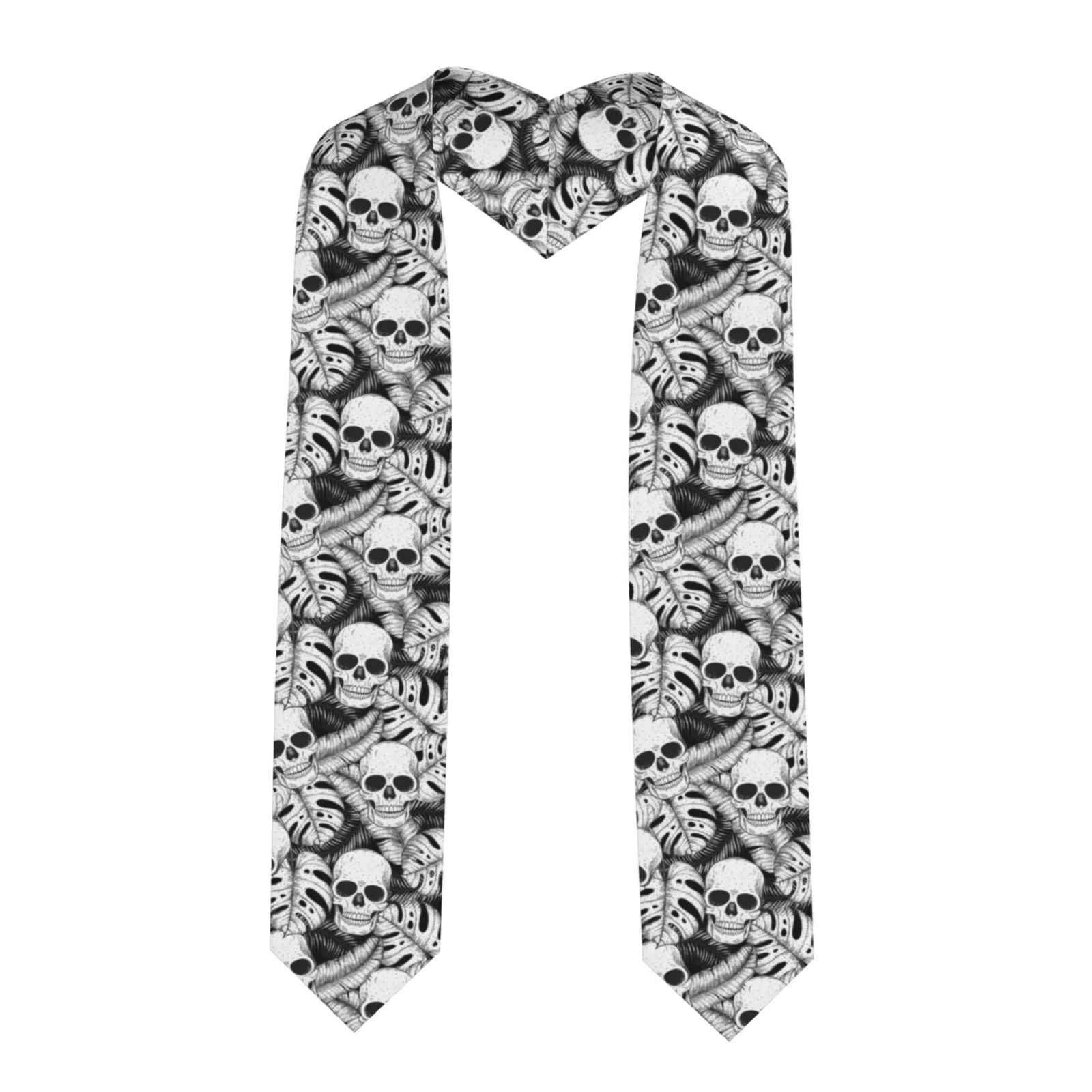 Coaee Skull And Palm Leaves Graduation Stole Unisex 72 Long Graduation Stole Graduation