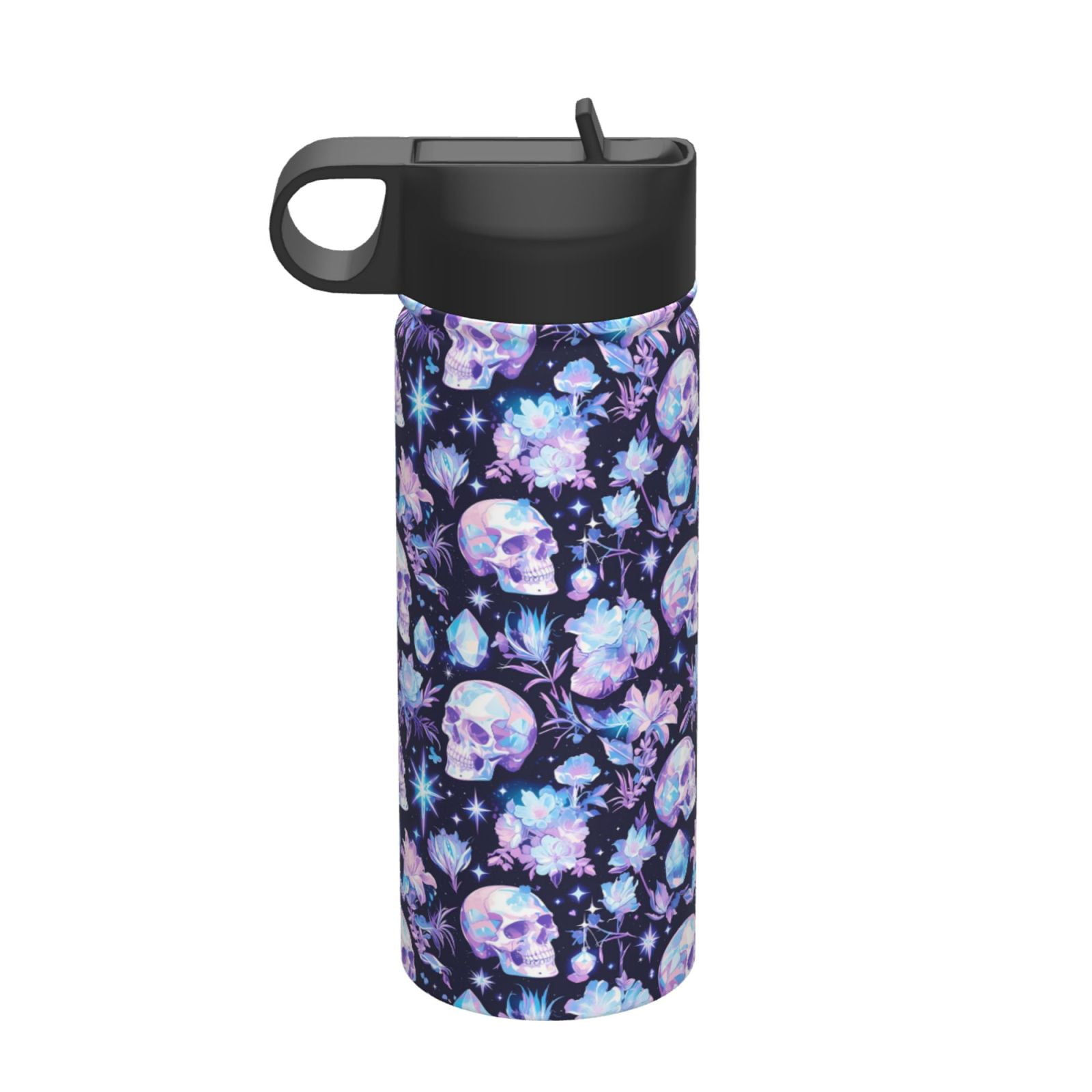 Coaee Skull crystal flower for 18oz Insulated Kettle With Straw ...