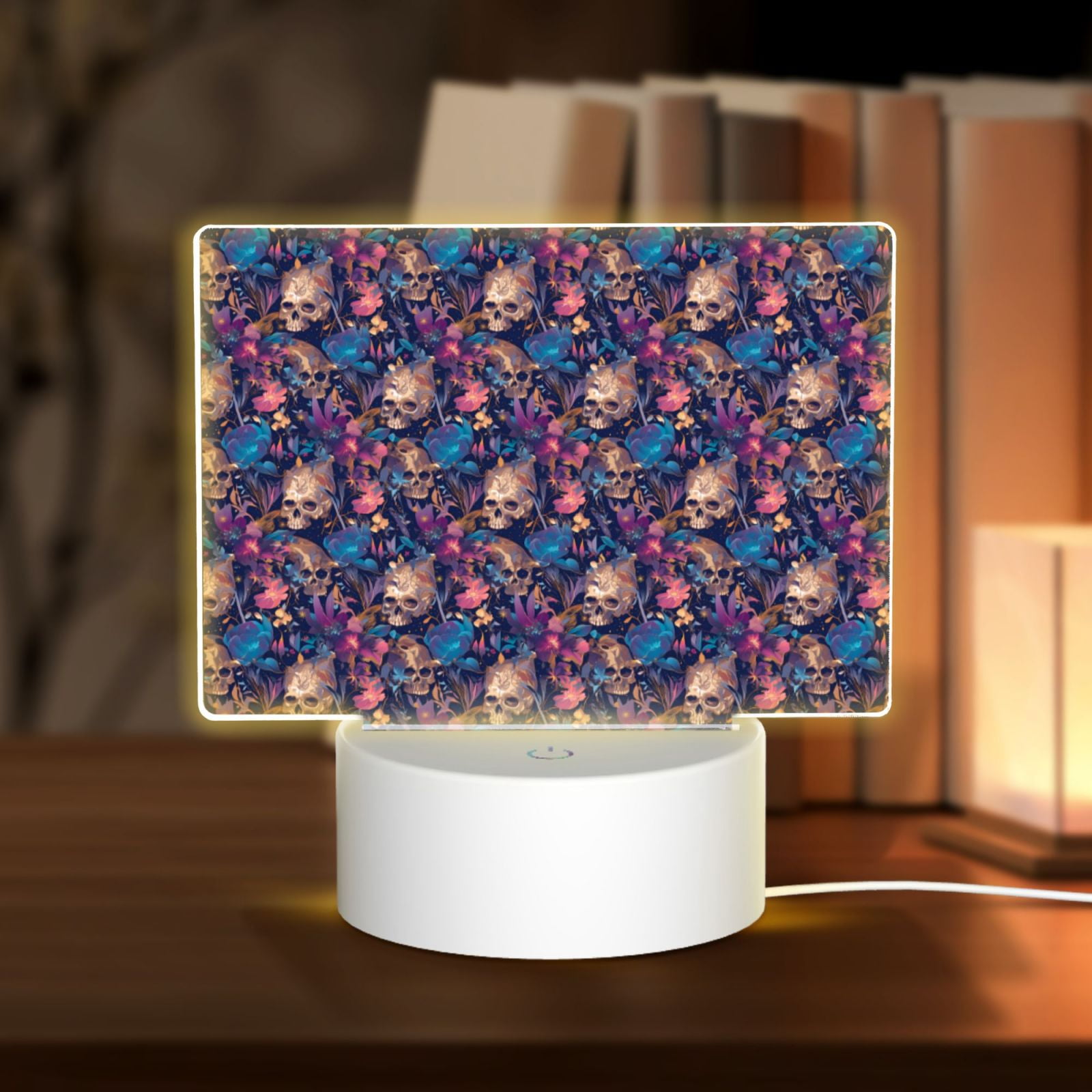 Coaee Skull starry sky flower for Rectangular Acrylic LED Desk Lamp 3 ...