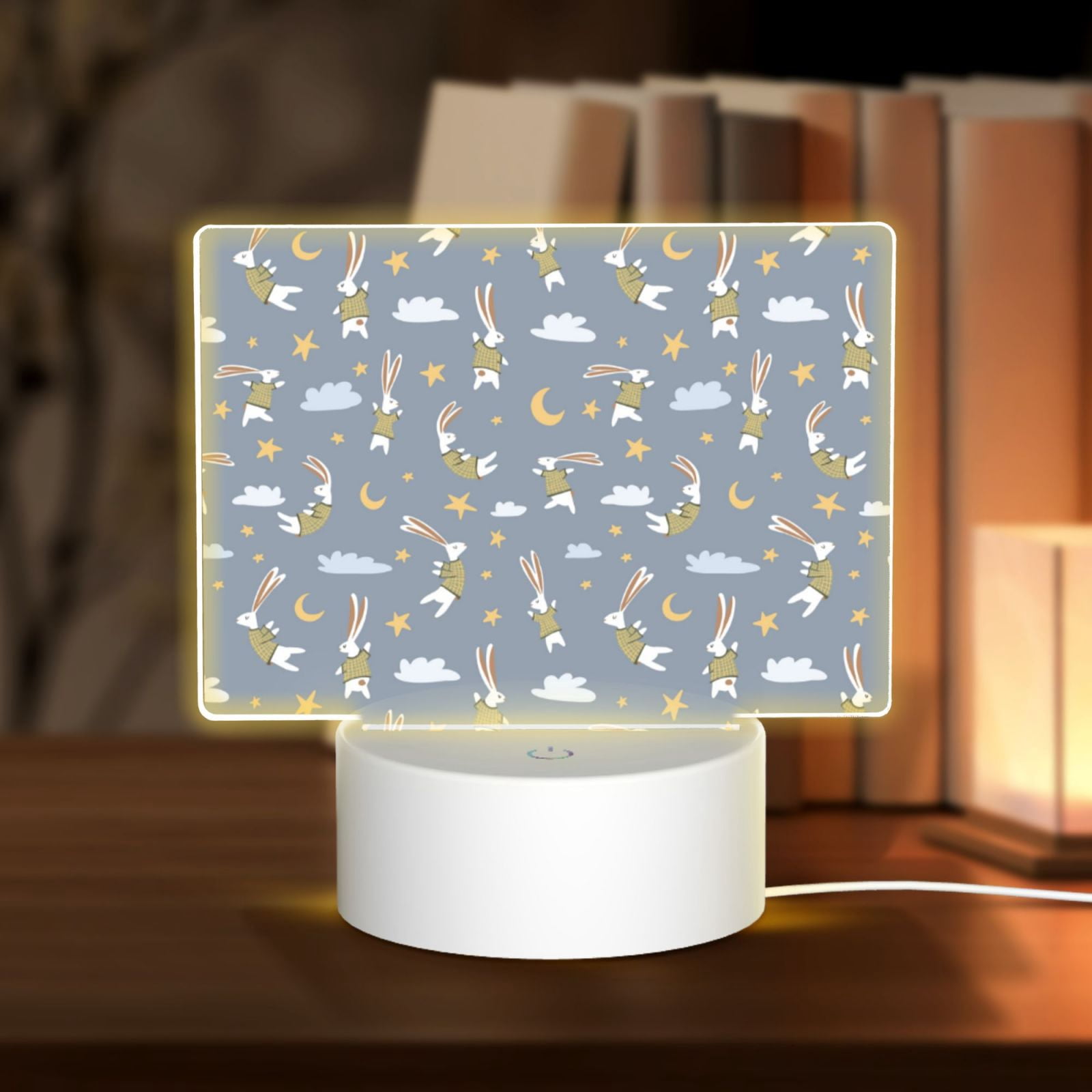Coaee Sleep Rabbit for Rectangular Acrylic LED Desk Lamp 3 Color Change ...