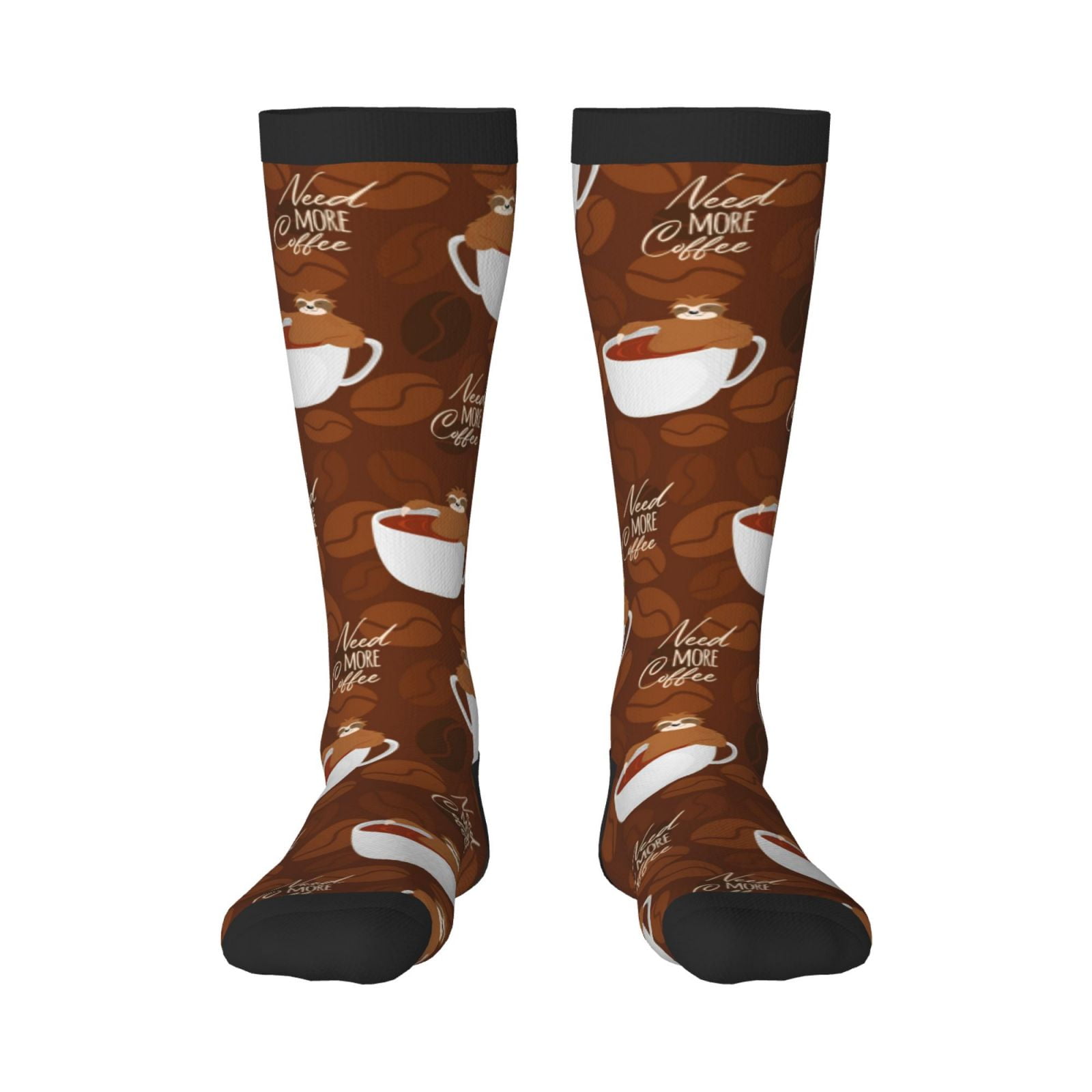 Coaee Sloths Need More Coffee Print Sock Breathable,Adult Stockings ...