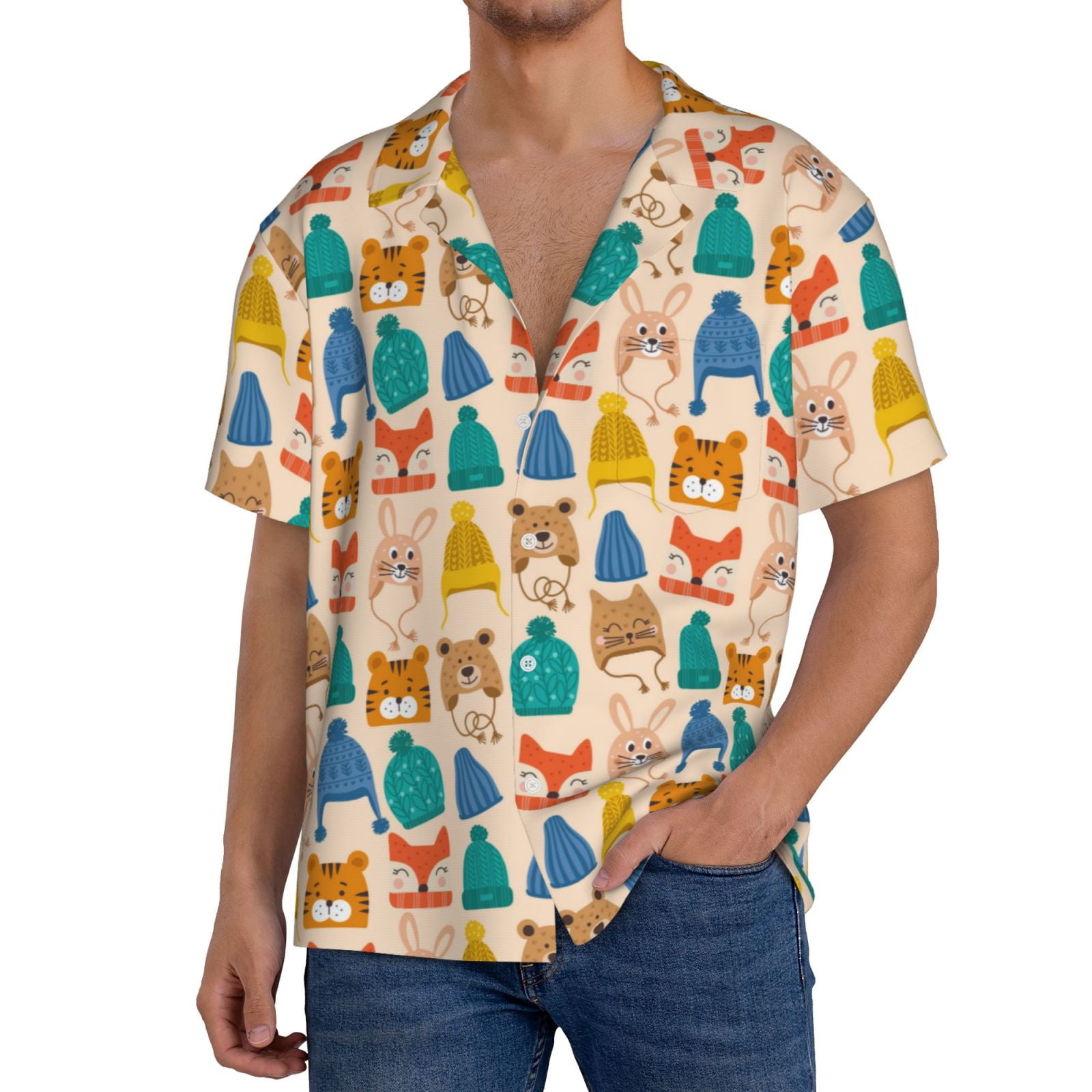 Coaee Small Animals with Knit Hat Pattern Coaee {designName} for Men's ...