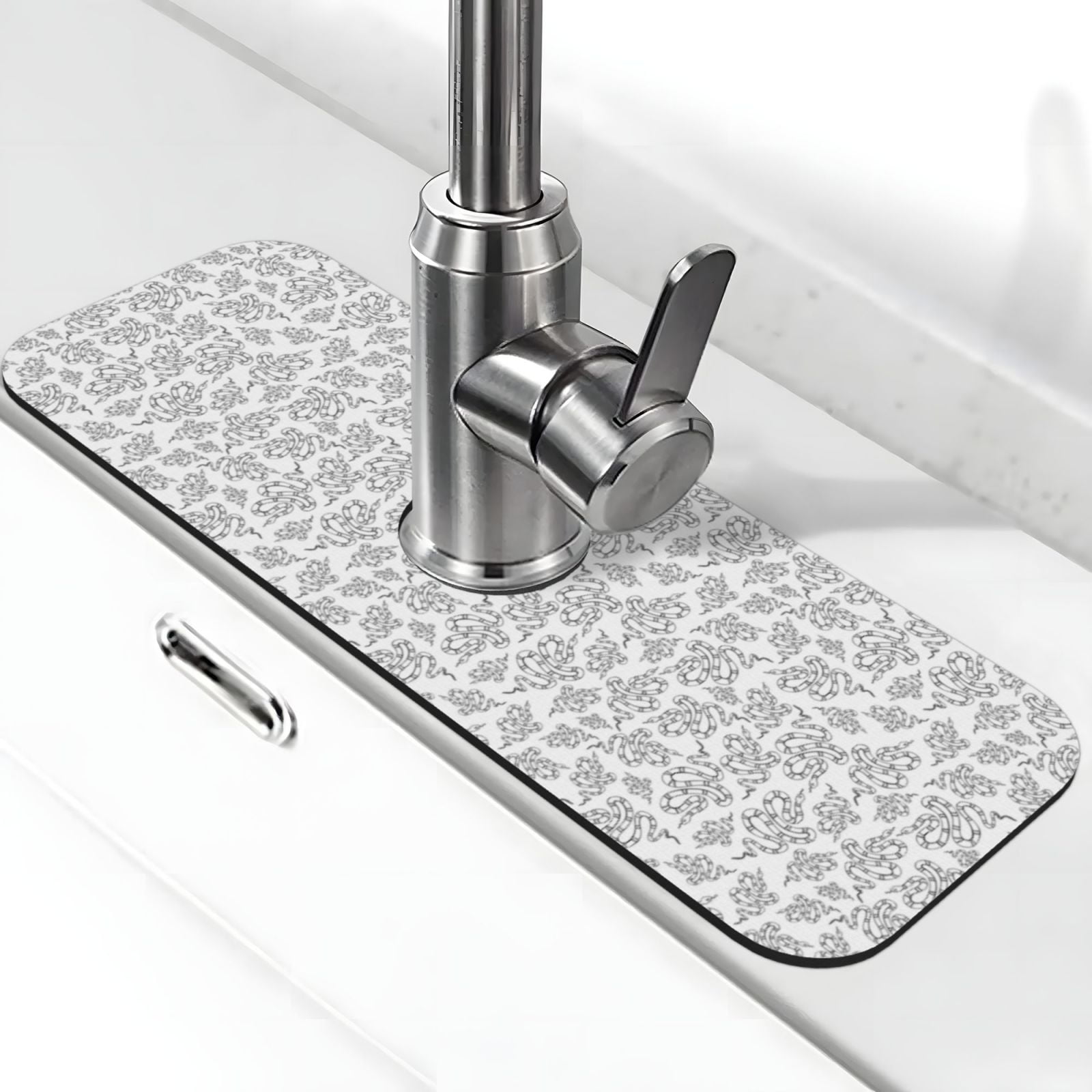 Coaee Snake for Kitchen Sink Splash Guard Sink Faucet Mat Splash Guard ...